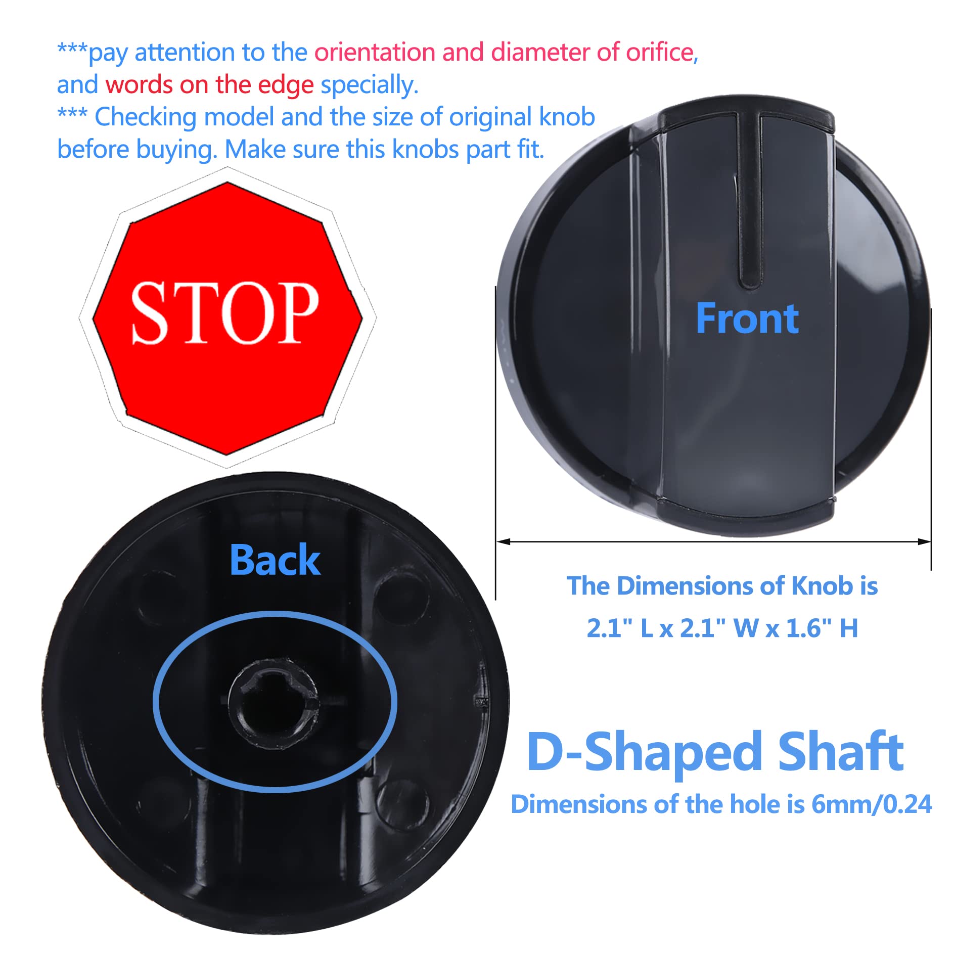 TNVIFESU Range Stove Cooktop Knob W10339442 Replacement Parts Compatible for Genuine