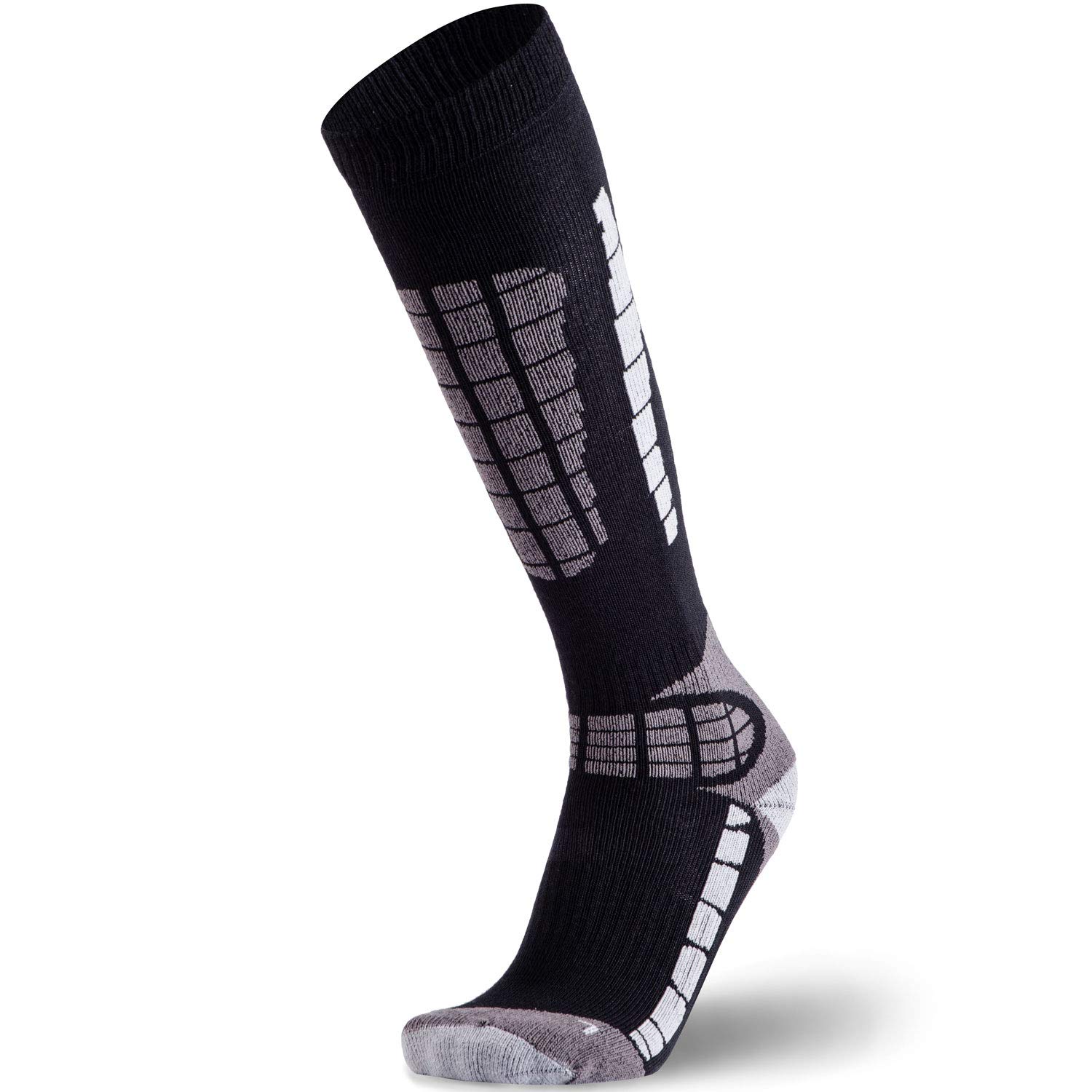 Pure Athlete Ski Socks Warm Merino Wool - Best Lightweight Thin Ski Snowboard Sock Women Men (3 Pairs - Lime/Sky Blue, Large-X-Large)