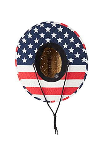 Quiksilver mens Outsider Lifeguard Beach Straw Sun Hat, Navy Red White, Large-X-Large US