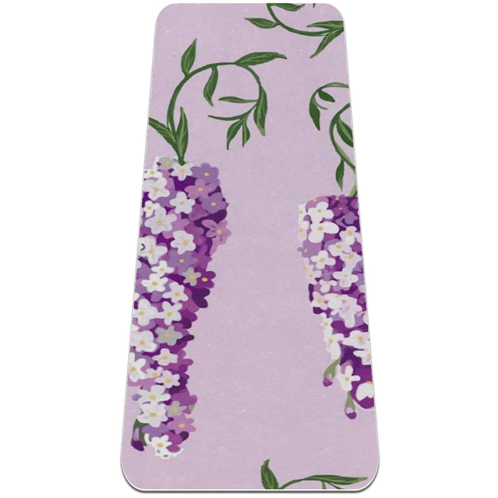 Yoga Mat, Yoga Mats for Home Workout, Workout Mat, Exercise Mats, Pilates Mat, purple flower plant pattern
