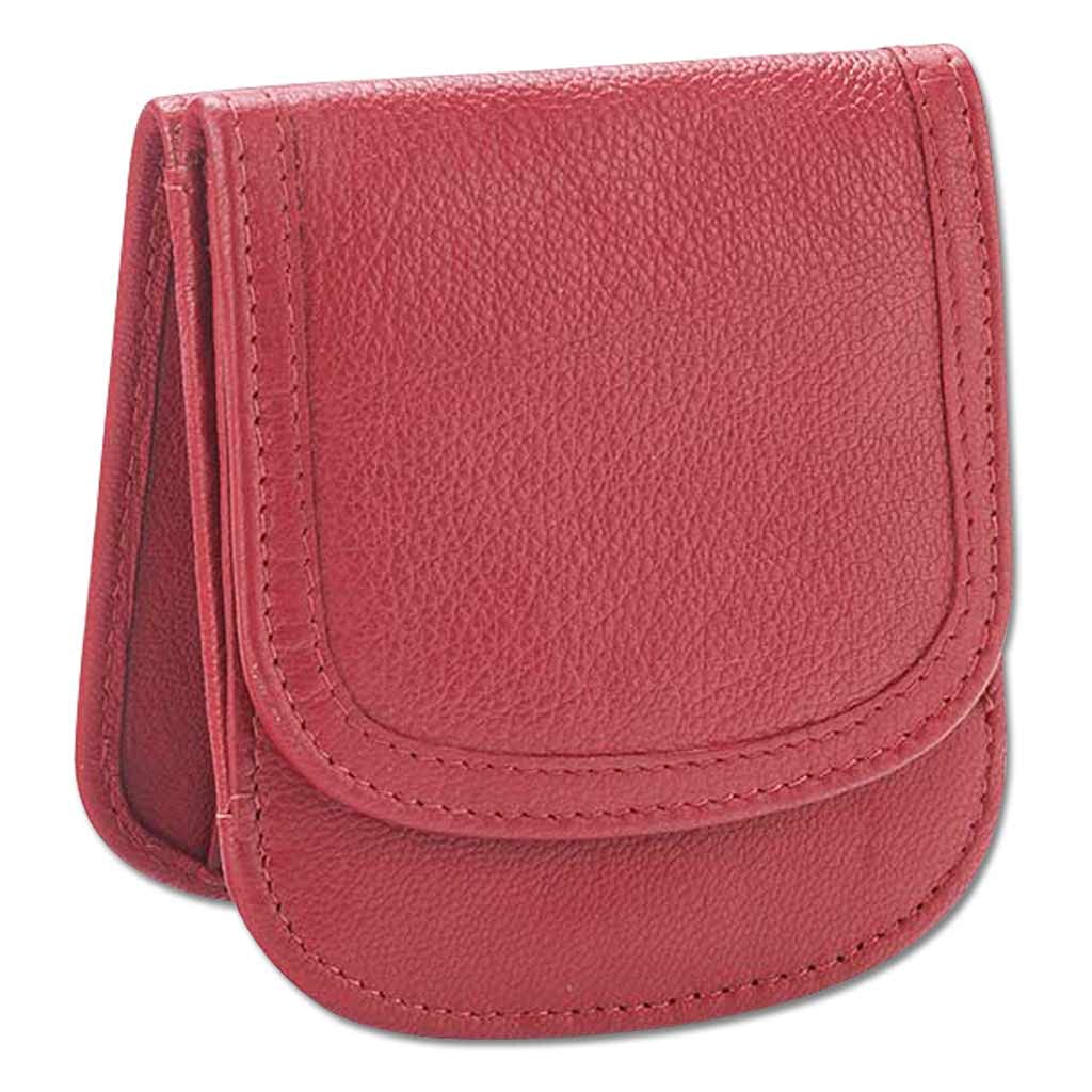TAXI WALLET® TW03-CRANBERRY - Soft Leather (Red) - Compact, Front Pocket Folding Wallet - For Cards, Coins, Bills, ID (Men & Women)