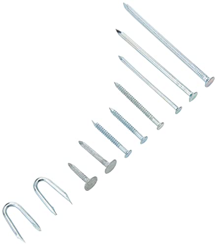 TIMCO Nails Galvanised Bright Mixed Tray - 300pcs - A Selection of galvanised and Bright Steel Nails for Internal and Exterior Applications