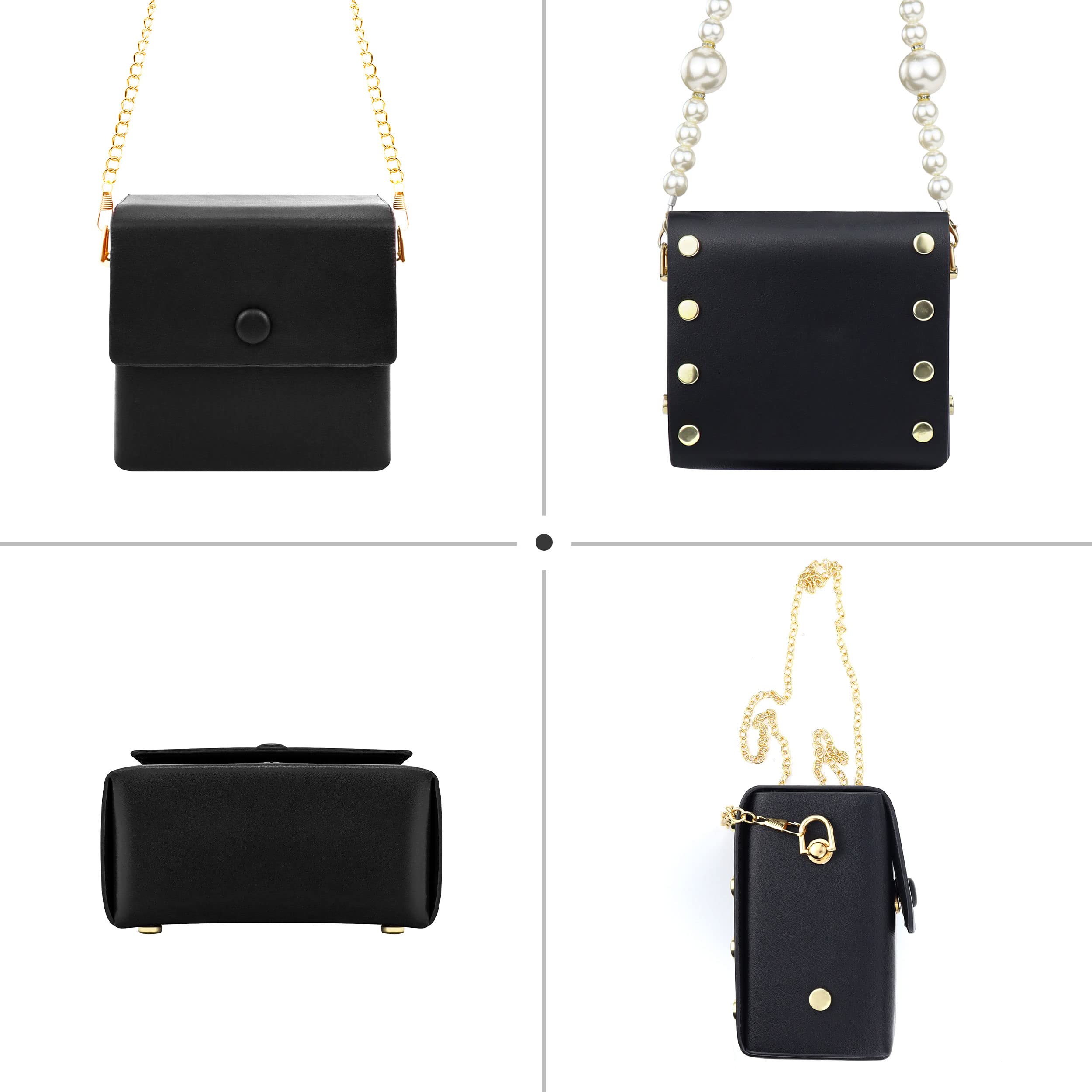 Whale Power Top Handle Handbags for Women Square Evening Bag Small Shoulder Crossbody Purses Black
