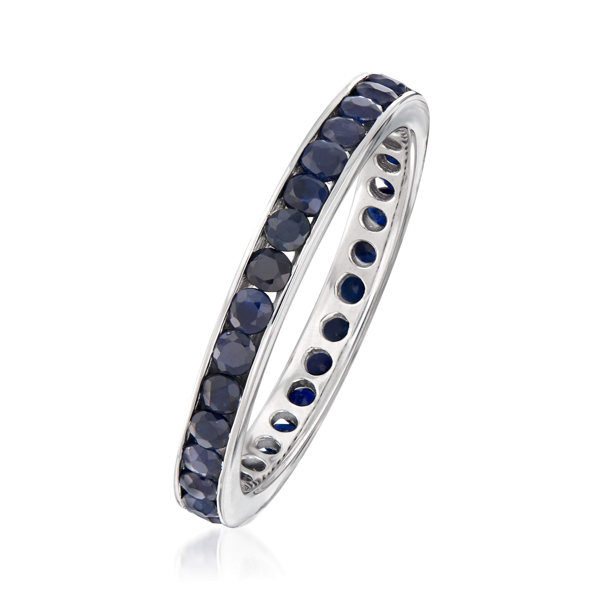 Ross-Simons 1.30 ct. t.w. Sapphire Eternity Band in Sterling Silver. Size 5