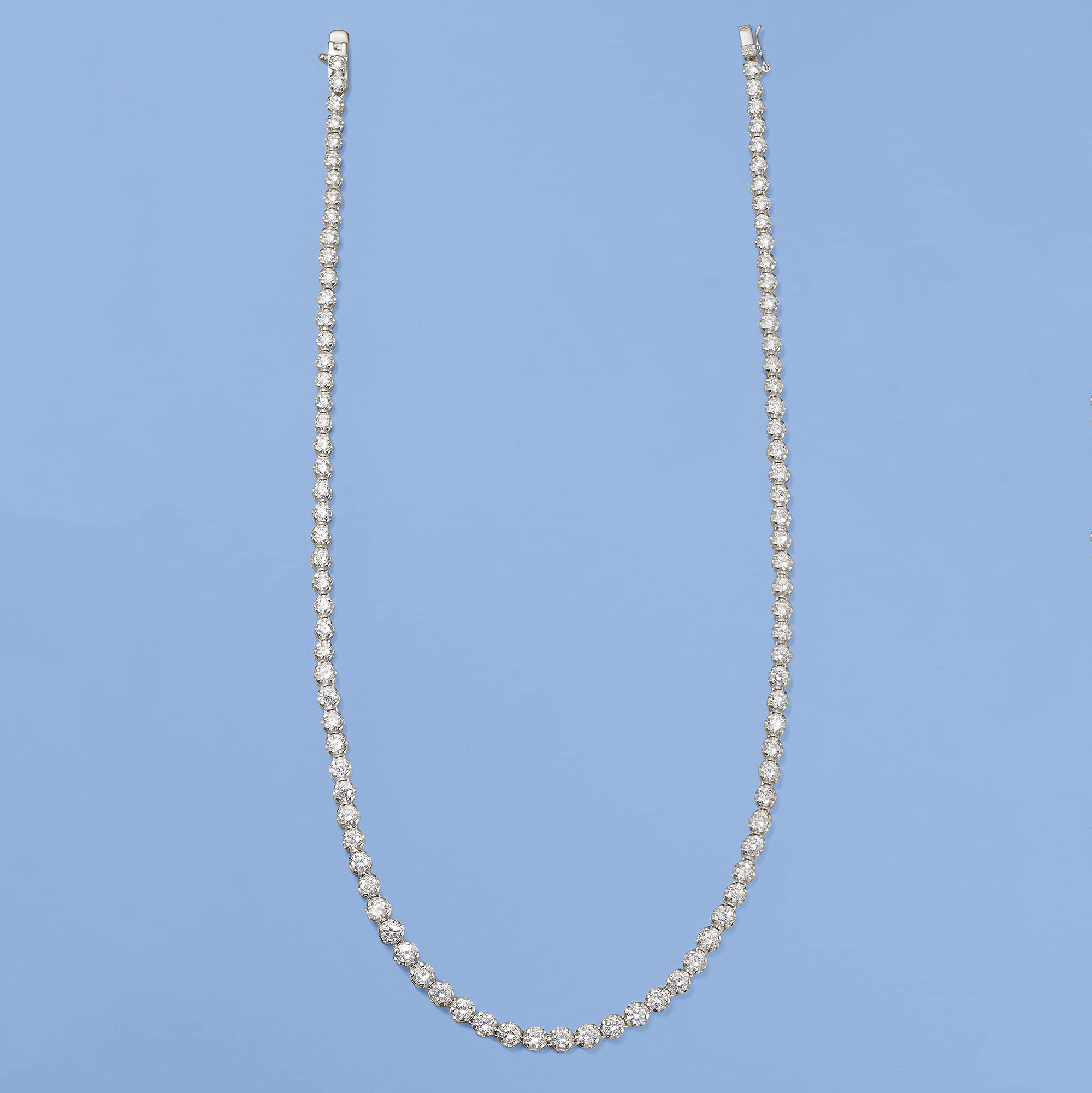Ross-Simons 10.00 ct. t.w. Graduated CZ Tennis Necklace in Sterling Silver. 16 inches
