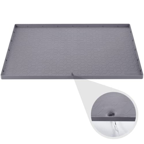 Waterproof Under Sink Mat for 36"Cabinet, Flexible Silicone Cabinet Protection Mat, Under Sink Tray, Drips Leaks Spills Protector, 35x22"Cabinet Liner for Kitchen, Bathroom