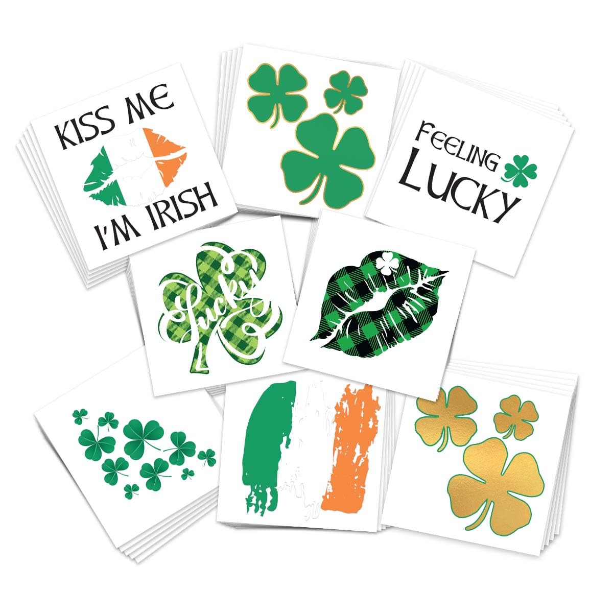 St. Patrickâs Day Temporary Tattoos | Pack of 40 | MADE IN THE USA | Skin Safe | Removable