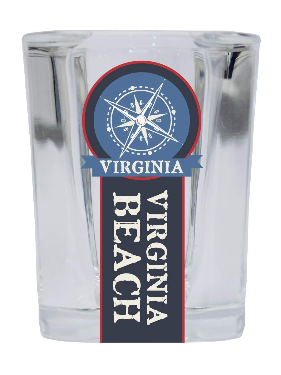 Virginia Beach Nautical Trendy Souvenir Square Shot Glass