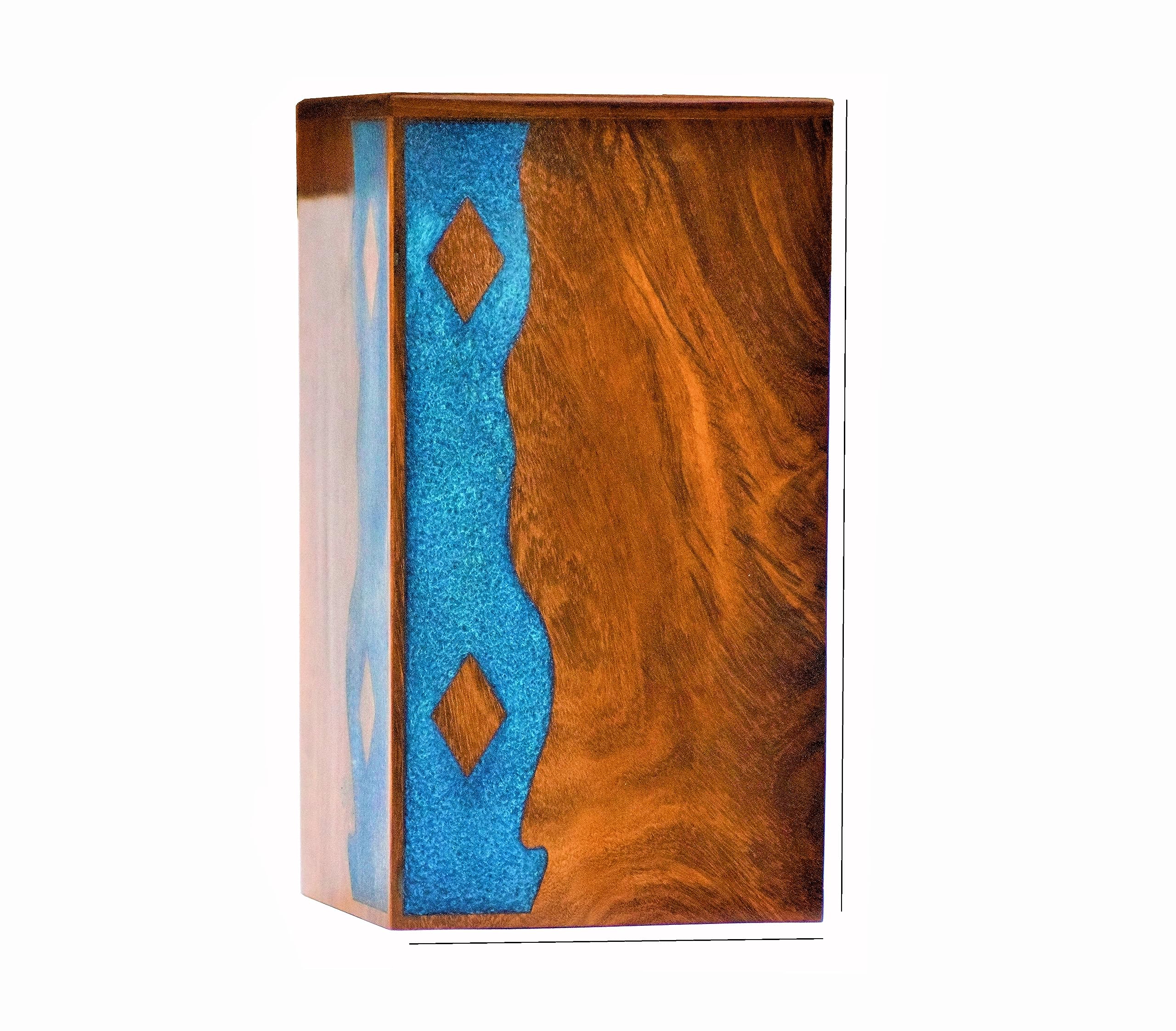STAR INTERNATIONAL Rosewood And Resin Mix Cremation Urns for Human Ashes Adult, Burial Urns for Columbarium, Wooden Box Funeral Urns for Human Ashes Large (M(9.5X5.5) 172 Cu Inches)