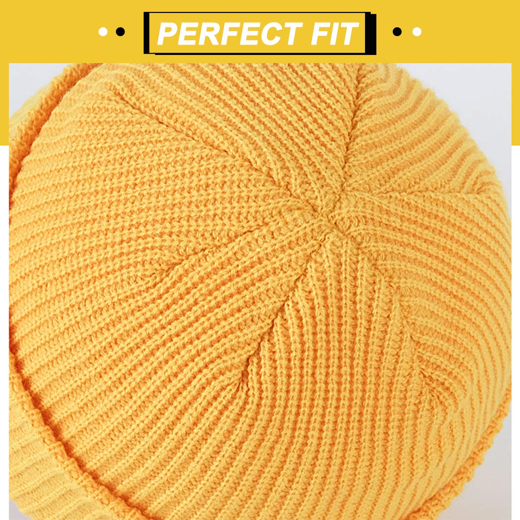 Winter Beanie Hats Unisex Beanie Knit Caps Classic Warm Winter Hats (White)