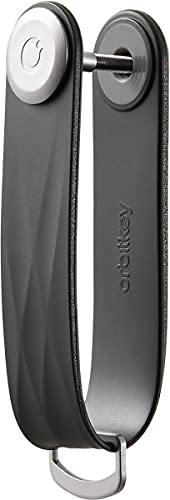 Orbitkey Original Active Rubber Key Organizer | Weather Resistant, Stainless Steel Locking Mechanism, Slim & Quiet Profile | Holds up to 7 Keys, Jet Black