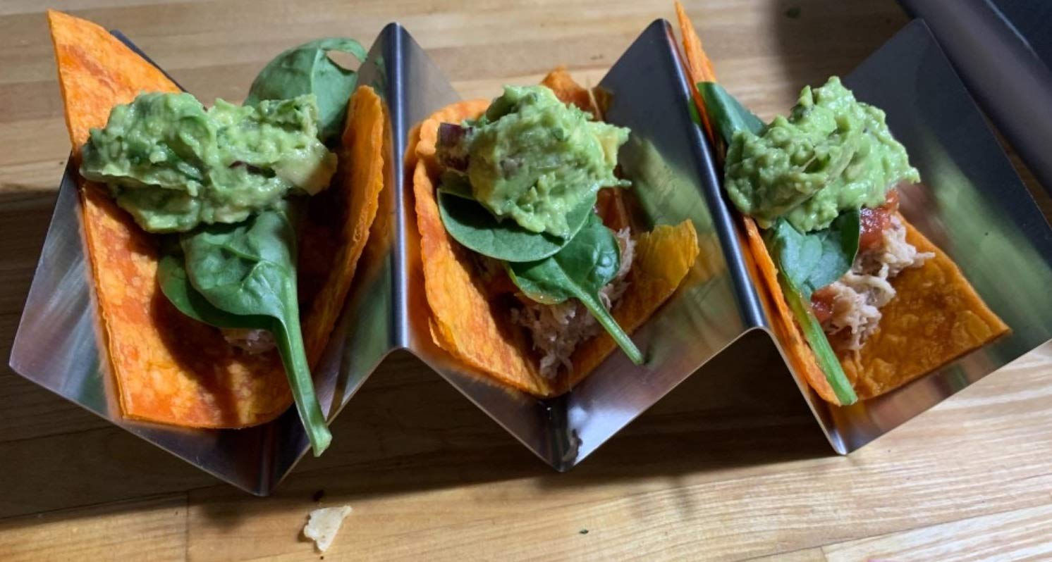 Stainless Taco Holders Stand 3 Tacos Each. Heavy Duty Quality! Taco Shell Holders - Taco Stainless Stand - Taco Baking Rack - Soft Taco Stand & Hard Taco Holder - Taco Shell Tray Tuesday Server (2)