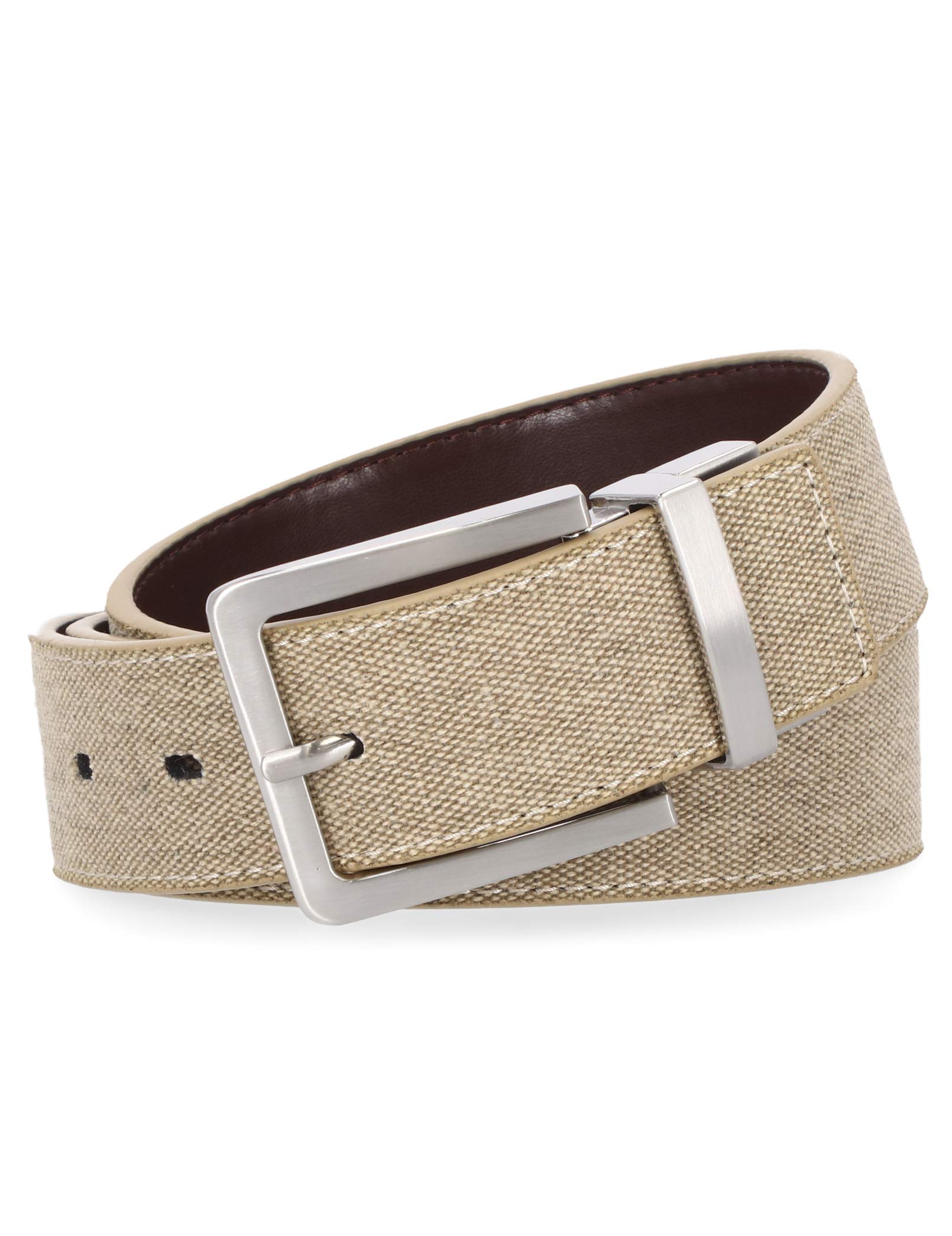 Skechers Mens Casual & Dress Belt, Khaki/Brown (Reversible), 34