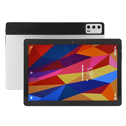 SUNGOOYUE 10.1in Tablet for Android11 Octa Core 8GB RAM 256GB ROM 1920x1200 5MP 13MP Rechargeable Type C, with 100-240V for Silvery (US Plug)