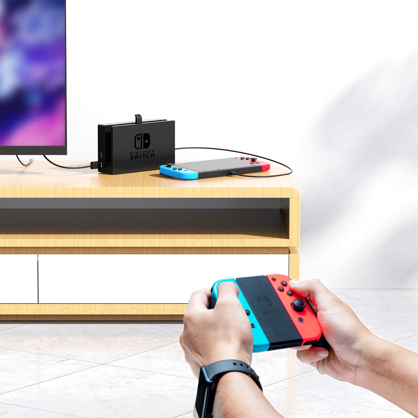 tomtoc Extension Cable for Nintendo Switch Dock, 3.28 Feet USB 3.0 Type-C Extender Nintendo Switch Accessories