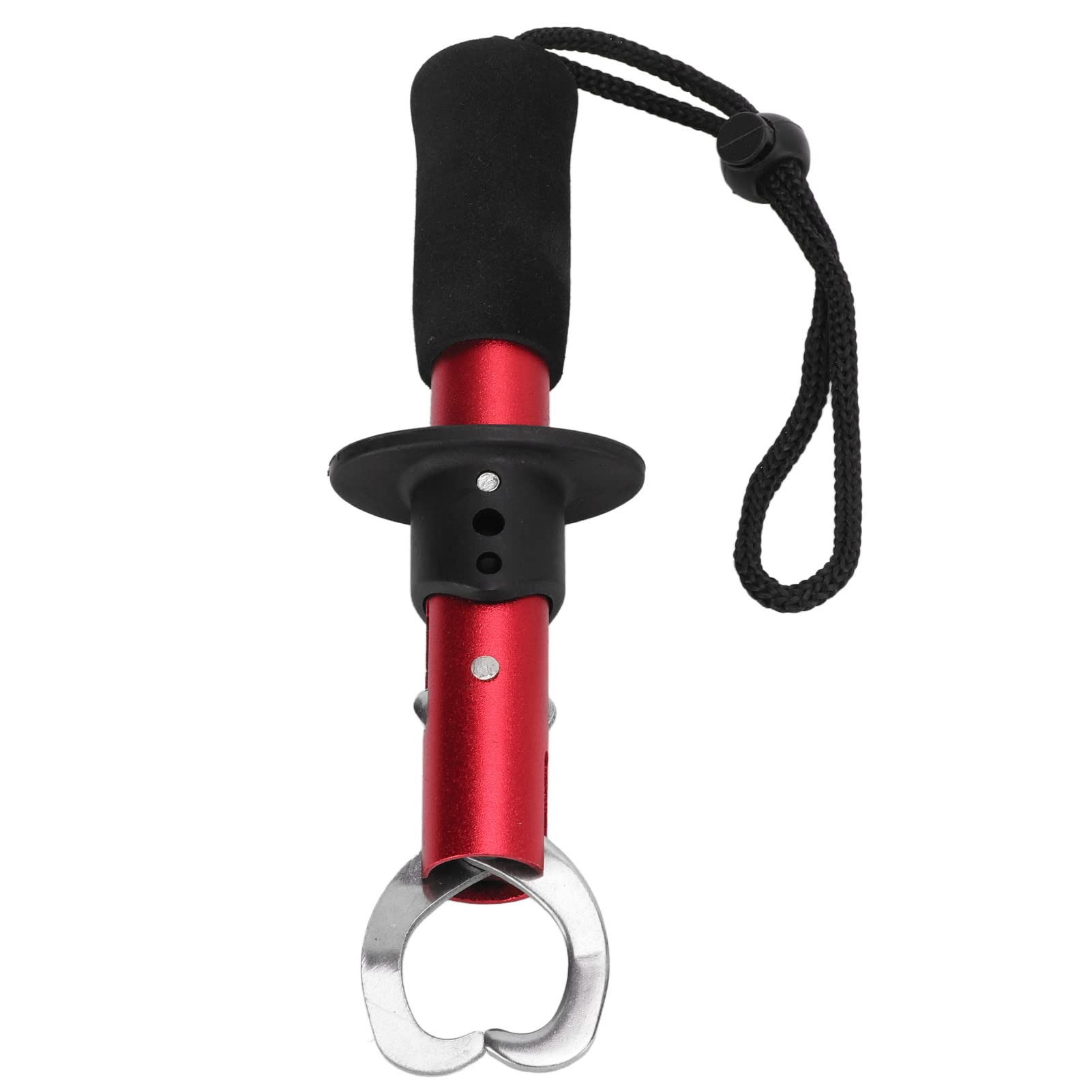Vifemify Fish Lip Clip Stainless Steel Fish Clip Frame Fishing Tool Belt Wrist Strap Non-Slip Handle Fishing Gear Accessories(red)