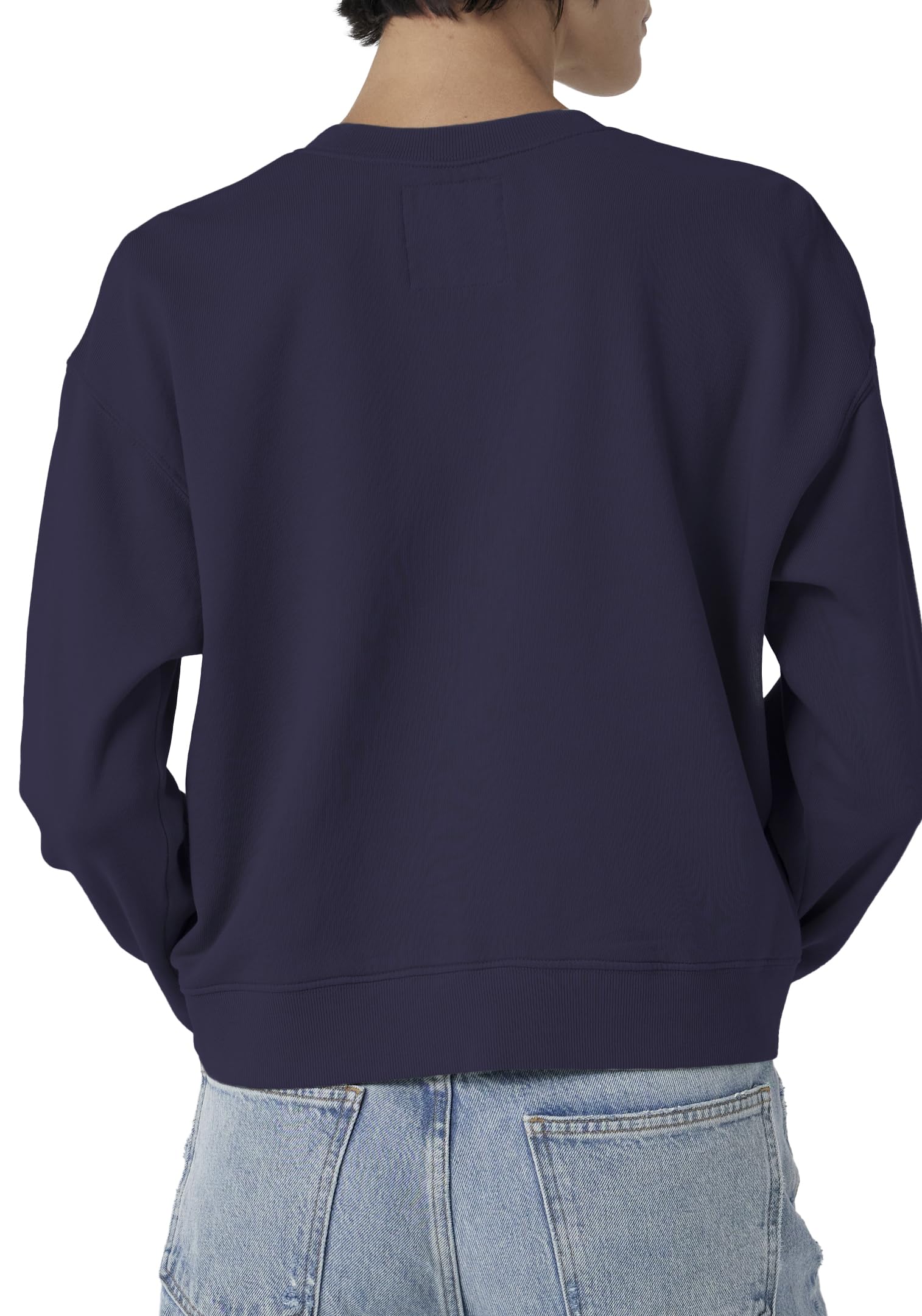 VELVET BY GRAHAM & SPENCER Women's Ynez Organic Fleece Sweatshirt, Navy, XS