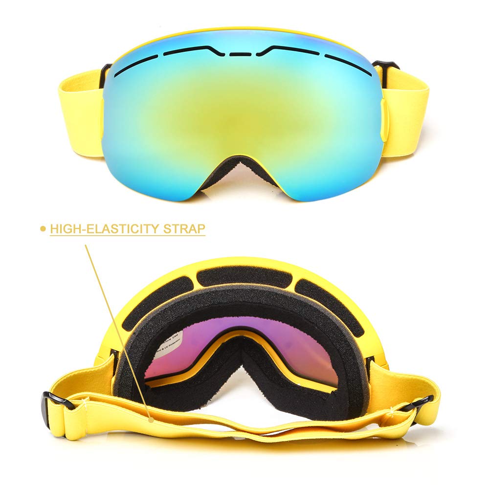 ROGSFN Ski Goggles for Men Womens & Youth Skiing Frameless 100% UV Protection,ski Snowboard Goggles