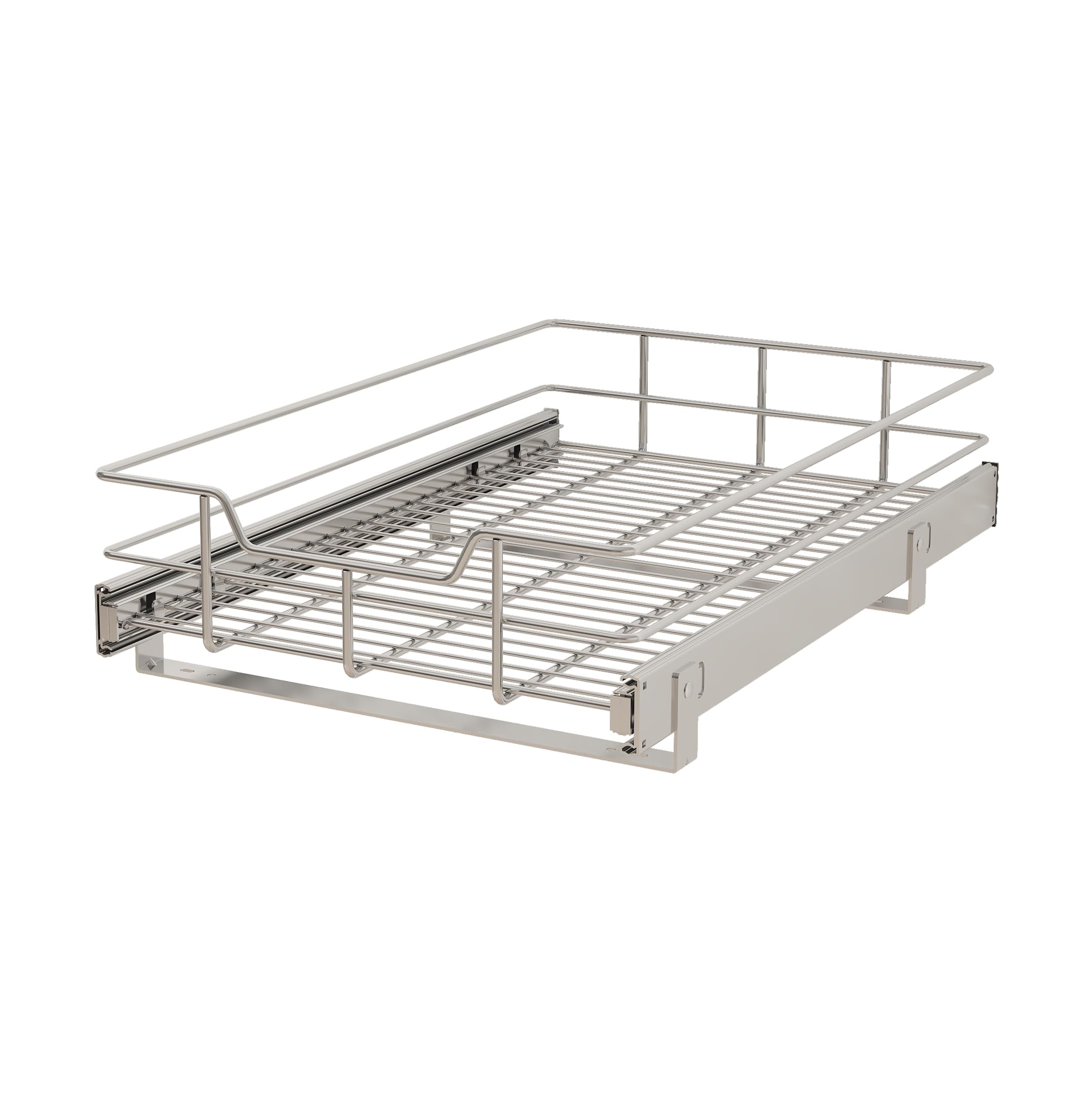 STORKING 1 Tier Wire Basket Pull Out Shelf Drawer Storage Organizer for Kitchen Base Cabinets Chrome-Plating (14x 22 x 5.3 Inch, 1 Tier)