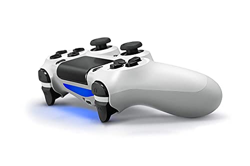 Wireless Controller for PS-4, with Double Shock and USB Cable, Compatible with PS-4/Slim/Pro Console(White)