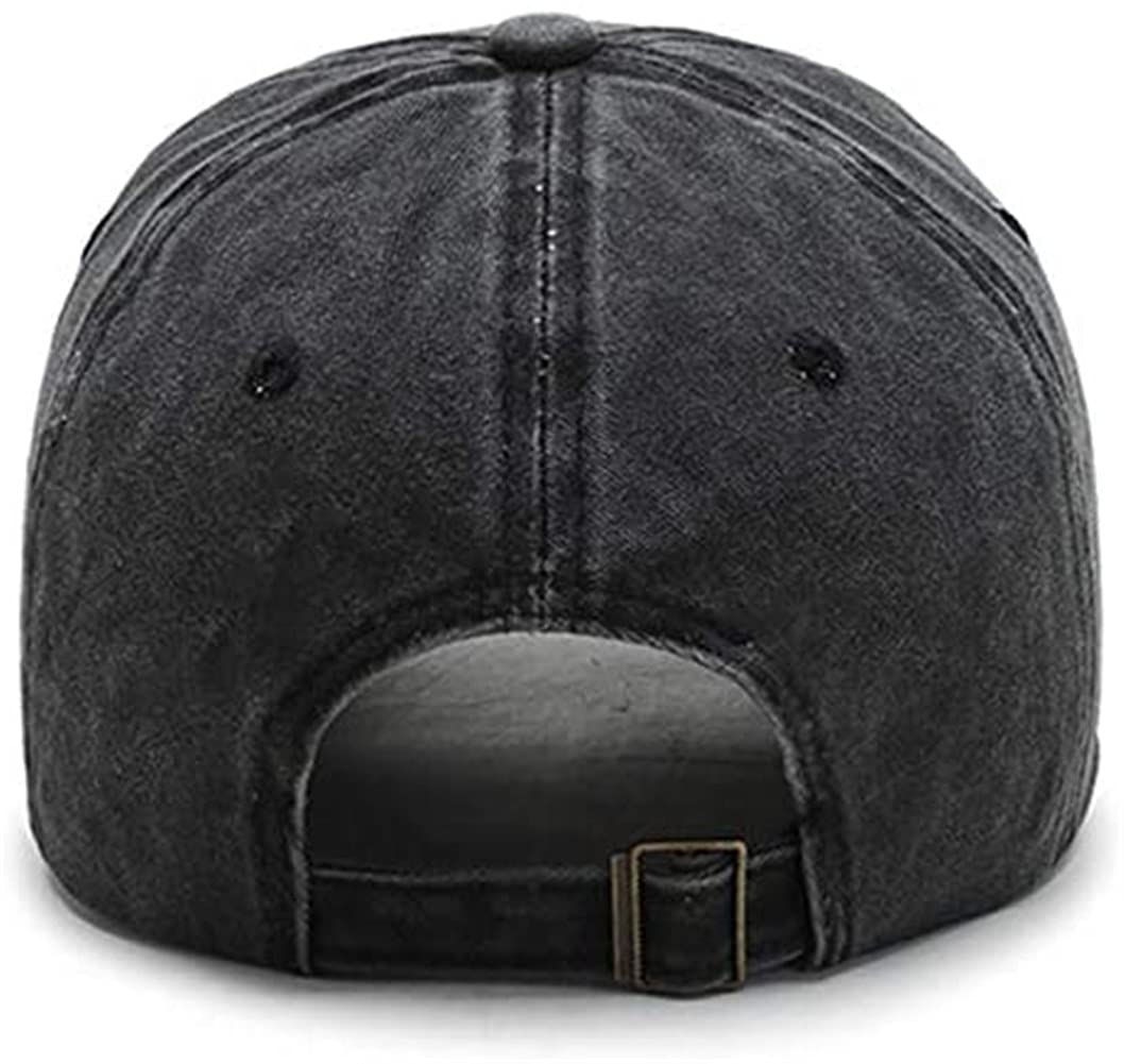 Unisex Music Note Embroidered Cotton Baseball Cap Adjustable Outdoor Cap Casual Dad Hat (Washed Cotton Black)