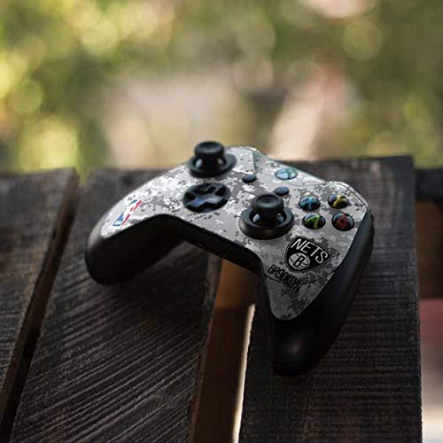 Skinit Decal Gaming Skin Compatible with Xbox One Elite Controller - Officially Licensed NBA Brooklyn Nets Digi Camo Design