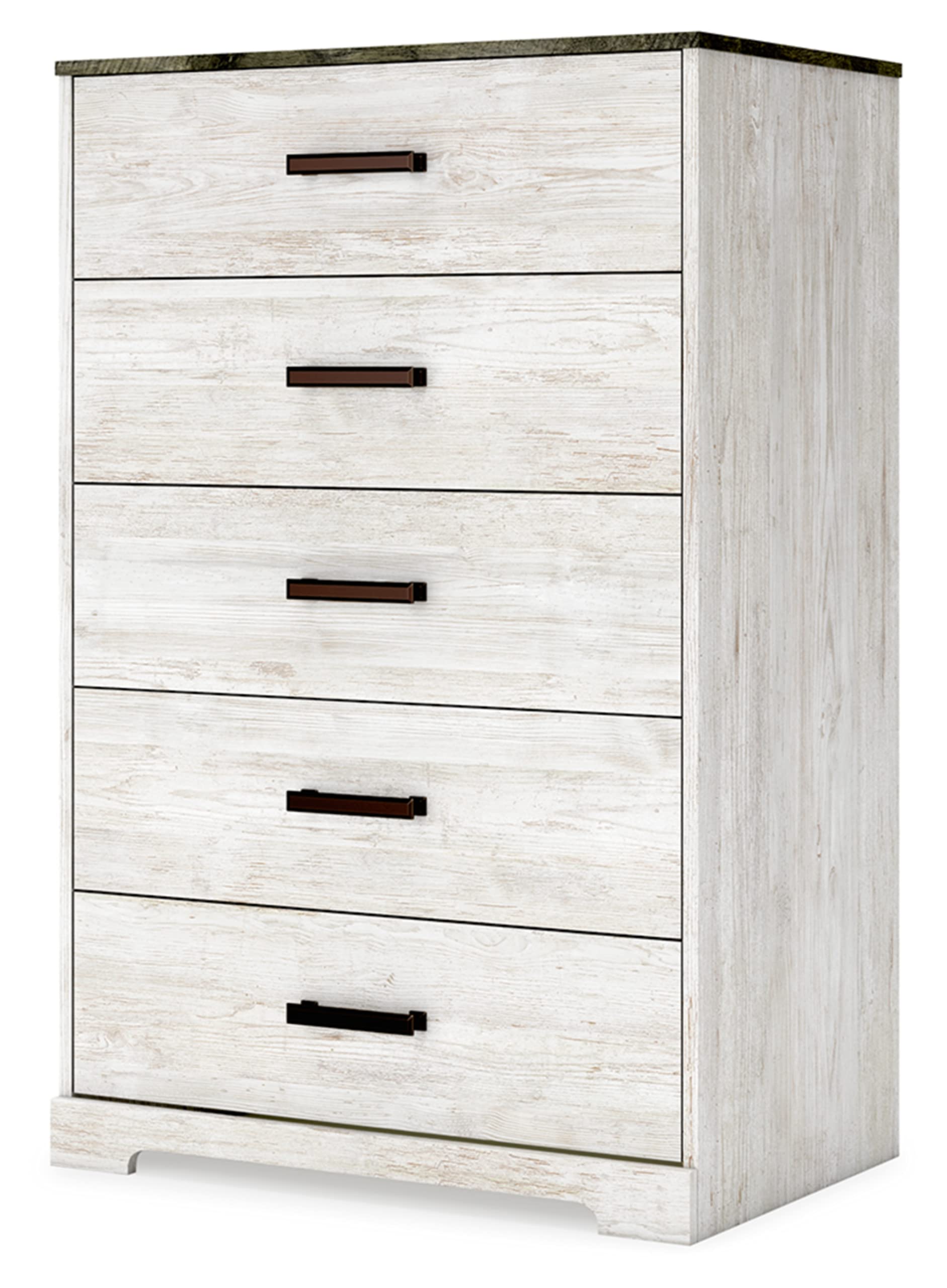 Signature Design by Ashley Shawburn Modern Farmhouse 8 Drawer Dresser, Whitewash & Dark Gray