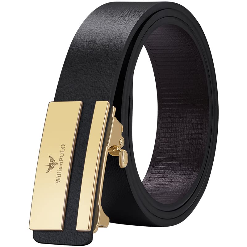 VANNANBA Belt Men Leather Ratchet Business Casual, Dress Slide Belt for men Automatic Buckle,with Gift Box