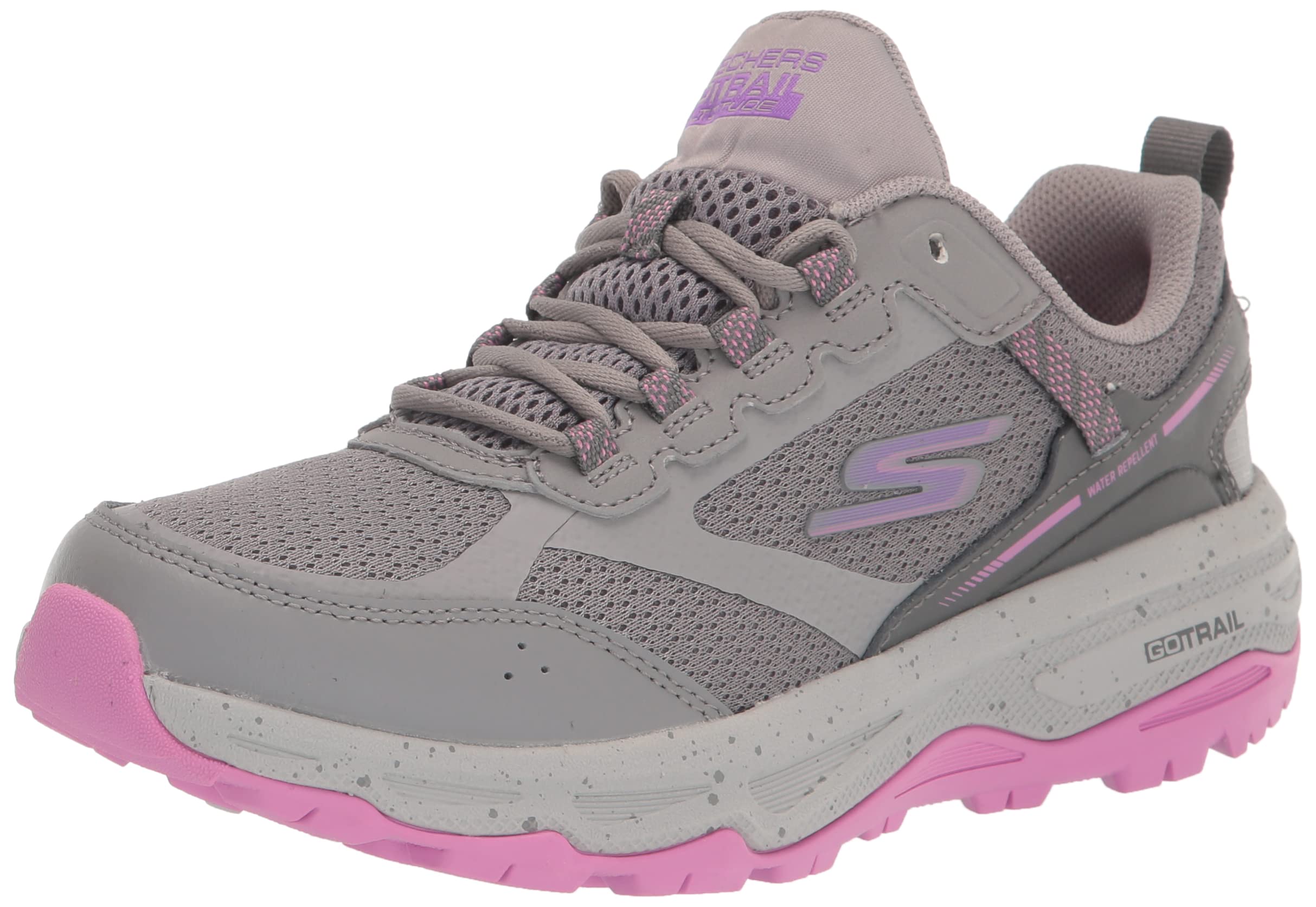 Skechers Women's GO Run Trail Altitude-Ridgeback Hiking Shoe, Gray/Pink, 8