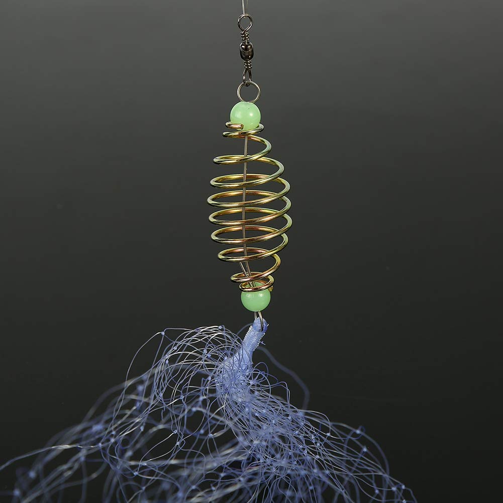 Yeuipea Fishing Net, Durable Plastic Fishing Net Spring Connector with Luminous Beads Fishing Tackle Accessory(10 mesh)