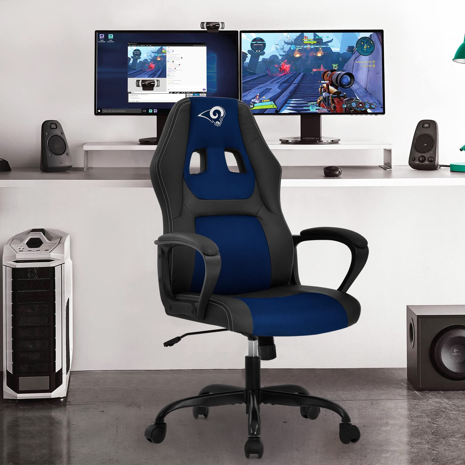 Office Chair PC Gaming Chair Cheap Desk Chair Ergonomic PU Leather Executive Computer Chair Lumbar Support for Home Office
