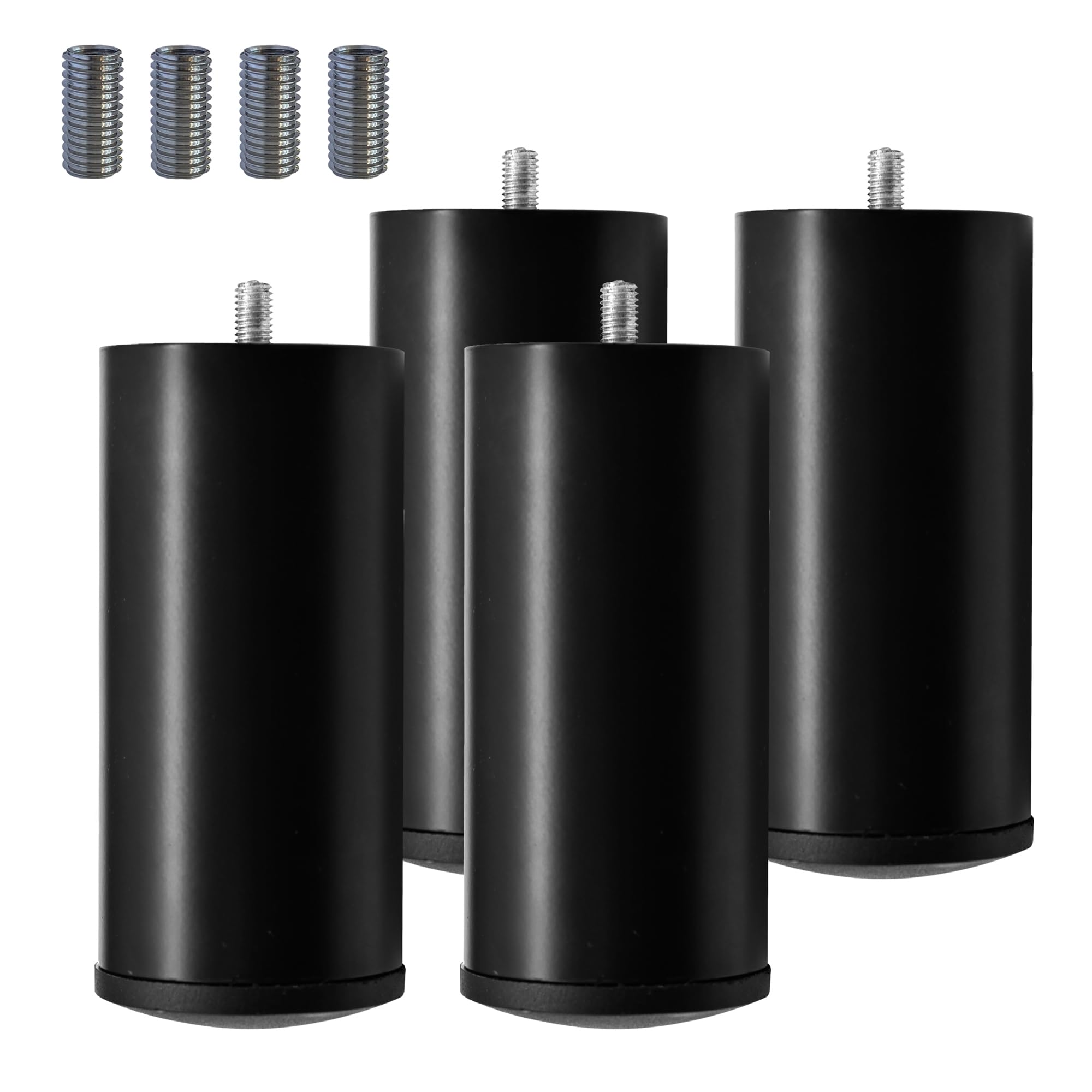 Skuehod 5 Inch Metal Bed Legs Replacement for Electric Adjustable Bed Base Frame, M8 Thread with M10 Adapters (5 inches, M8 Thread)
