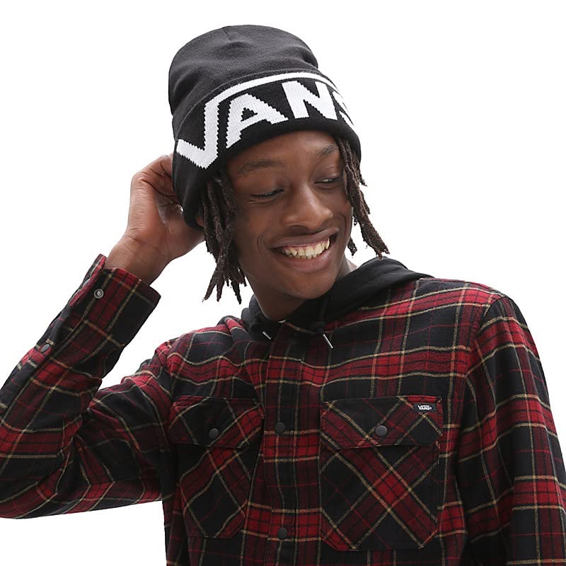 Vans, Spirit Pom Beanie (One Size, Black/Pink)