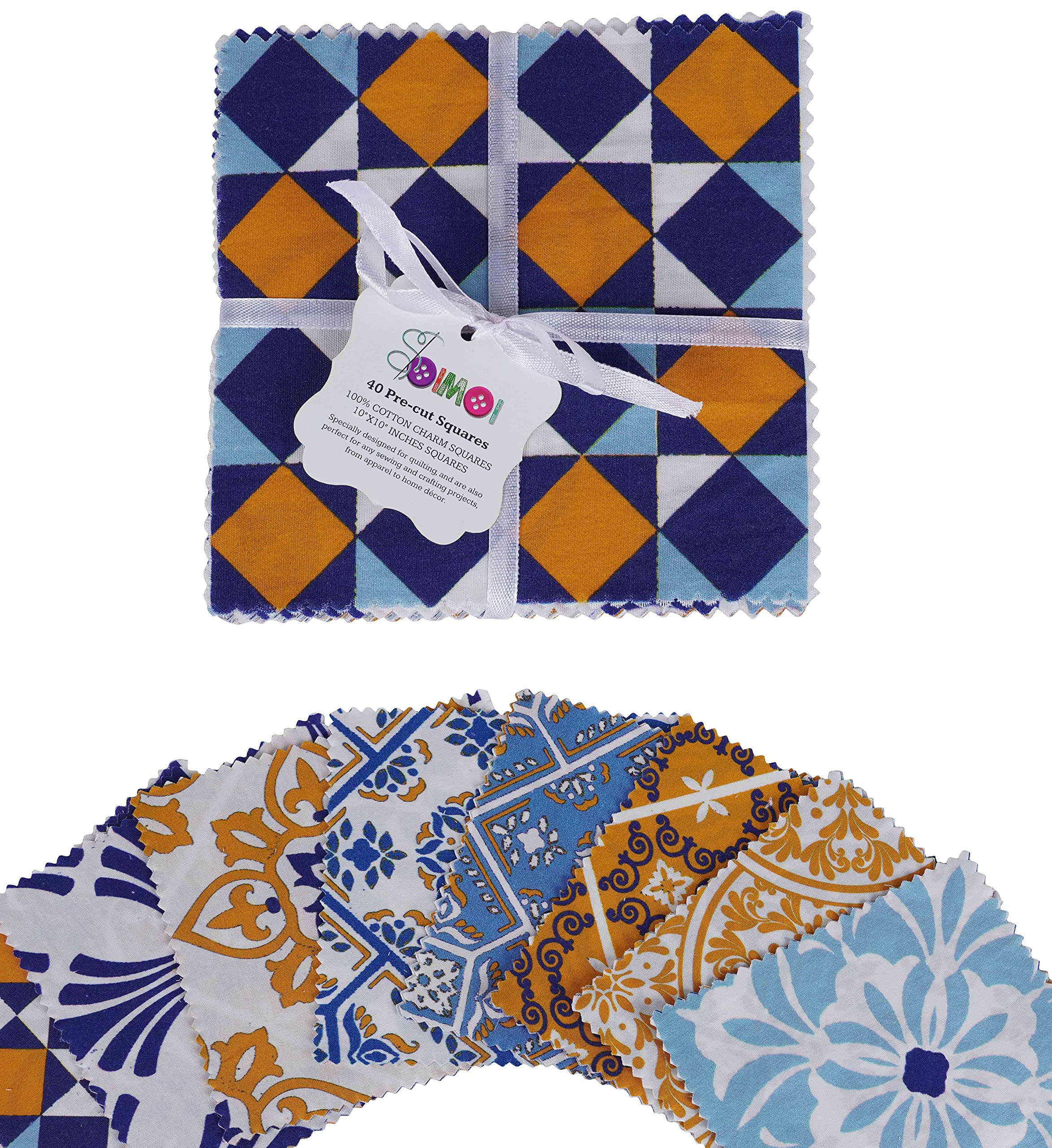 Precut 10-inch Prints Cotton Fabric Bundle Quilting Squares Charm Pack DIY Patchwork Sewing Craft-