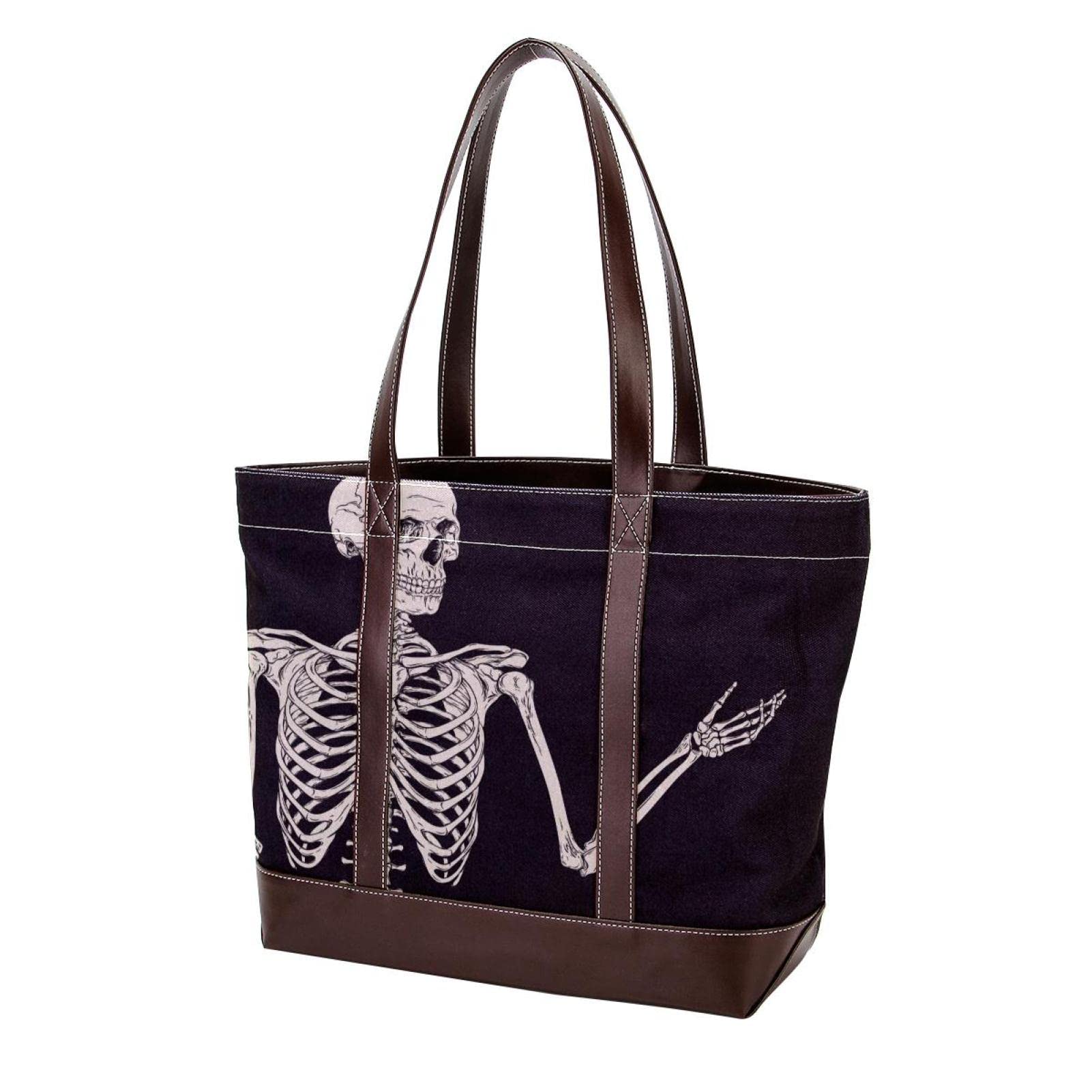 skeleton rib cage ) Tote Bags Large Leather canvas Purses and Handbags for Women Top Handle Shoulder Satchel Hobo Bags