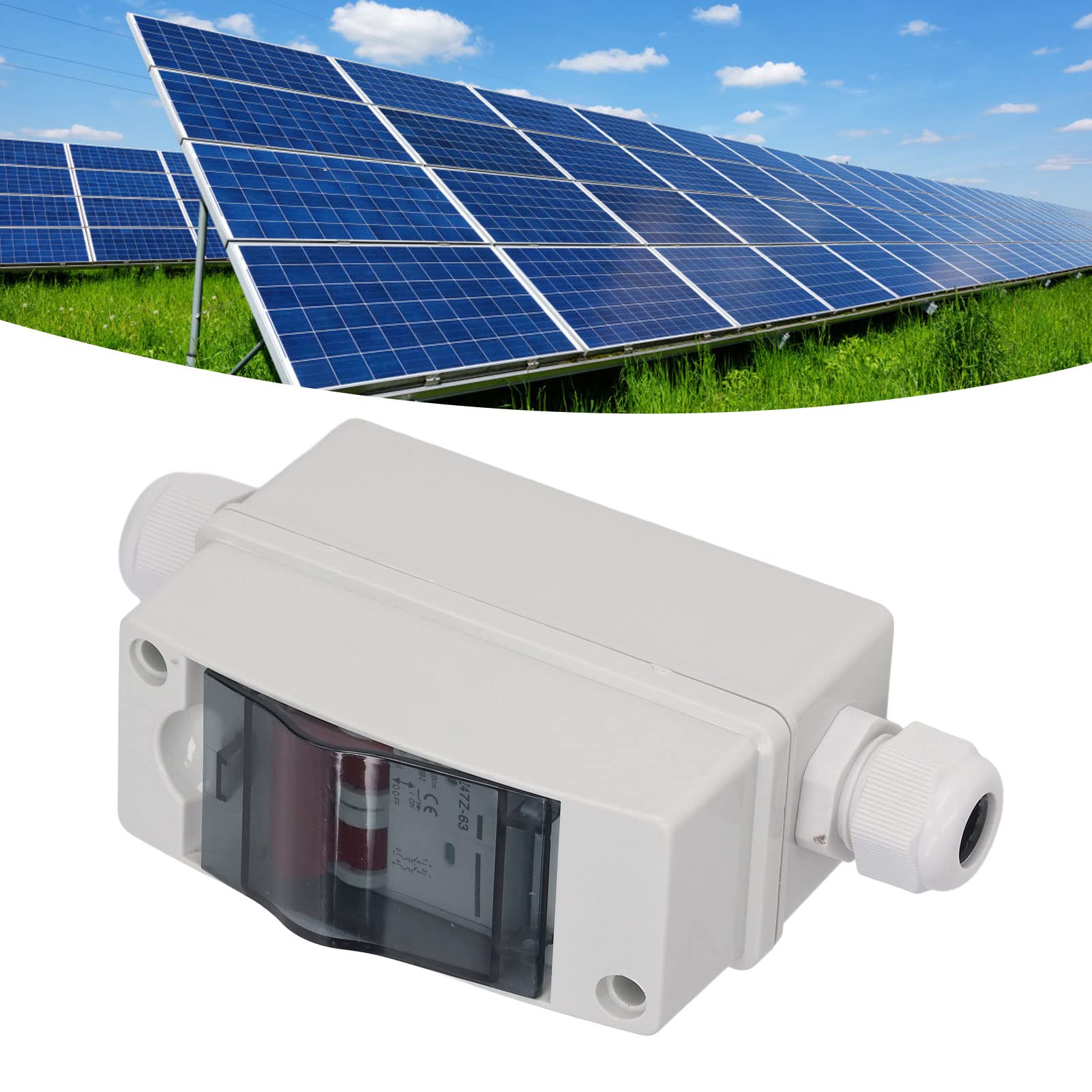 Solar PV Disconnect Switch, Photovoltaic DC Isolation Switch IP65 Waterproof Plug and Play 500V Miniature Motorhome Protector Circuit Breaker (16A)
