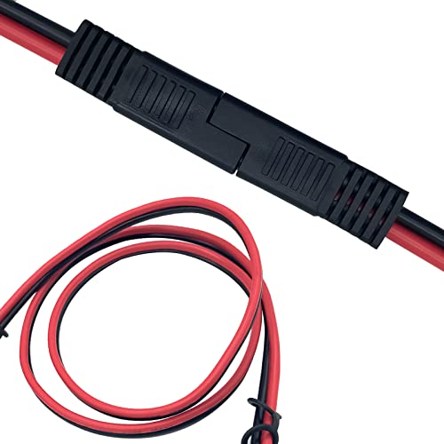 SAE to SAE Extension Cable - 12AWG Quick Disconnect Wire Harness with Waterproof Cover for Solar Panel Battery Automotive RV Camp Trailer Tractor (3FT) Black