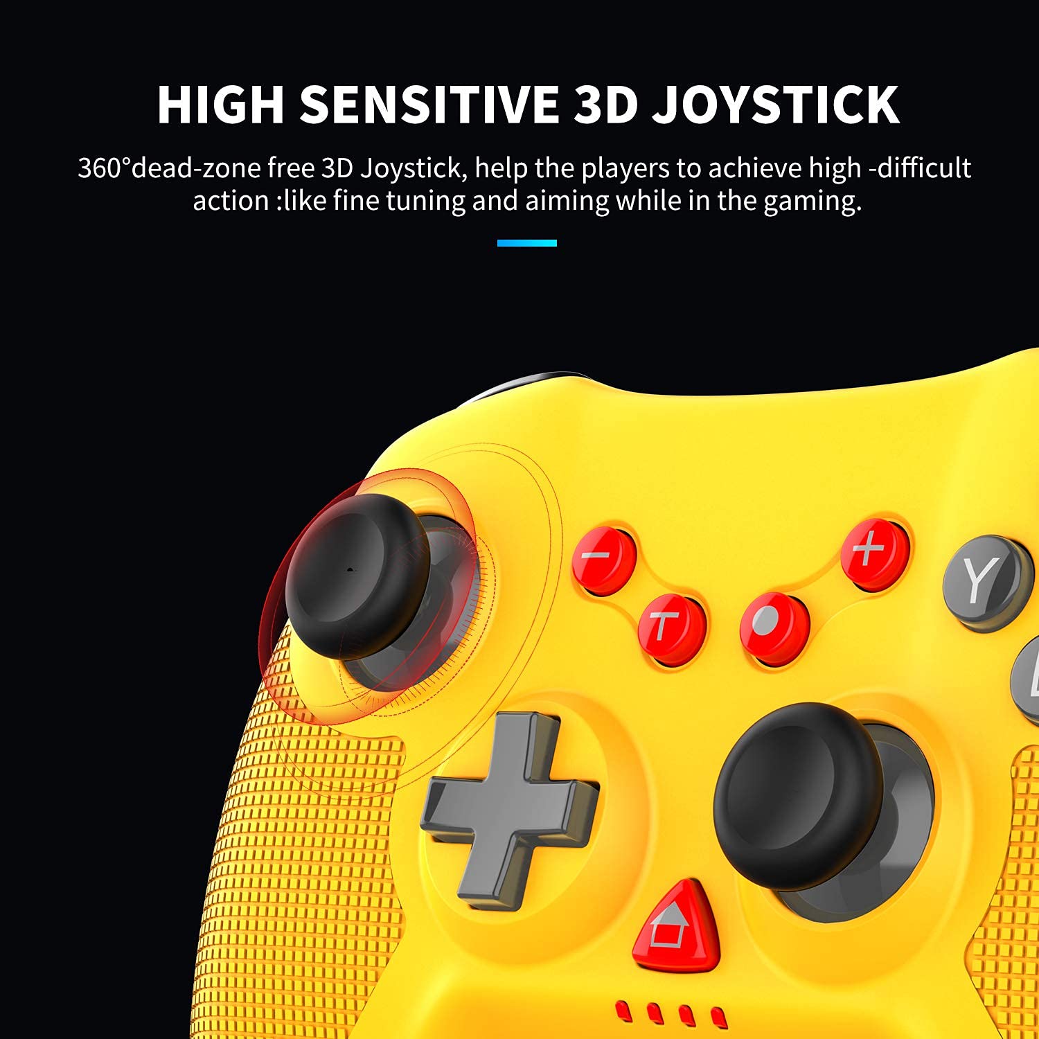 Wireless Pro Controller for Switch/Lite,STOGA Gamepad with Auto Turbo,Extra Controller with Motion Control for Cute Switch Controller,Yellow