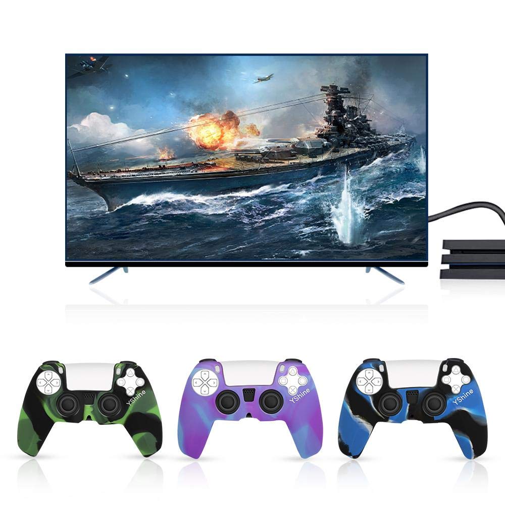 Silicone Controller Skin (2-Pack), YShine Anti-Slip Protector Case Compatible with PS5 Controller Skins Grip Cover for Ps5 Controller - Purple