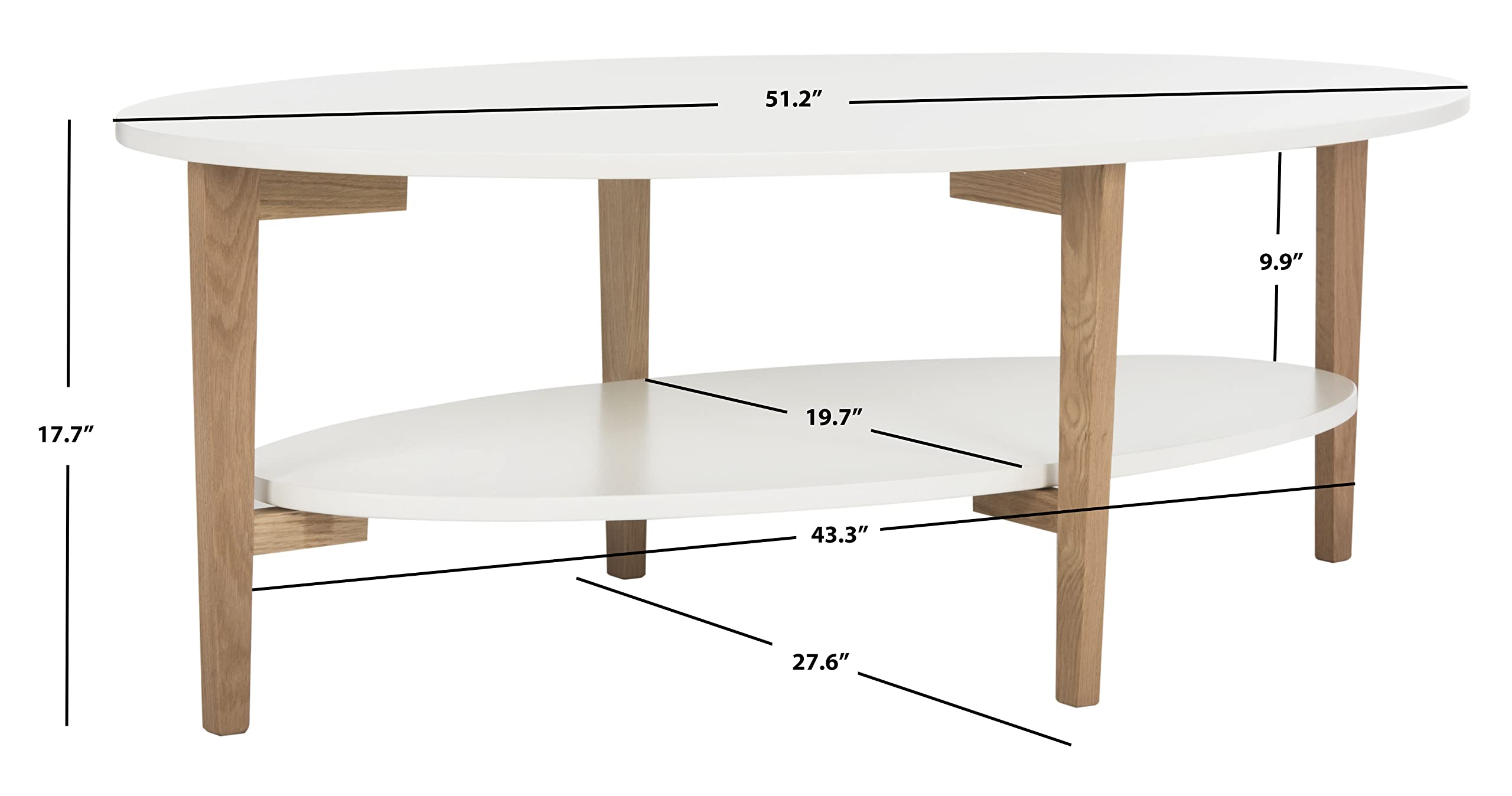 Safavieh Home Collection Woodruff White and Natural Coffee Table