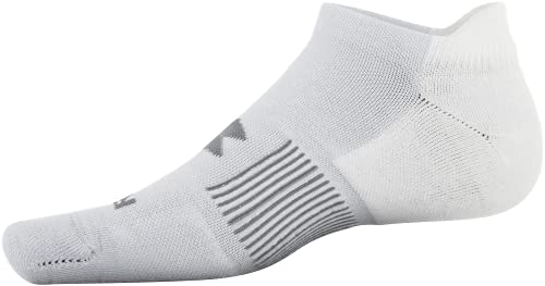 Under Armour Unisex-Adult ArmourDry Run No Show Tab Socks, 1-Pair, White, Medium