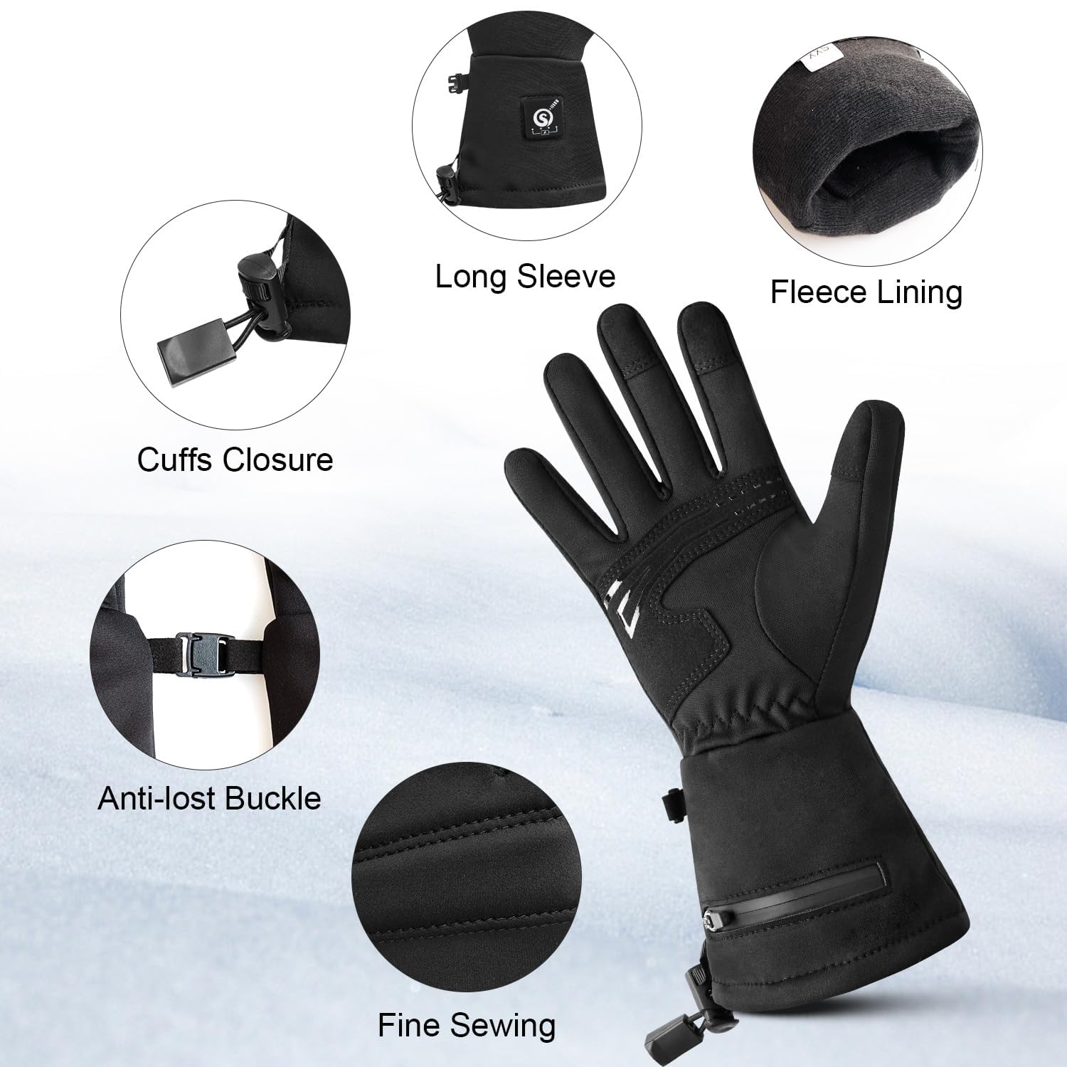 Upgraded Heated Glove Liners for Men Women, Rechargeable Electric Battery Heated Gloves Windproof Winter Glove Liners Thin Gloves Hand Warmer for Ski Snowboarding Hunting(M/L)