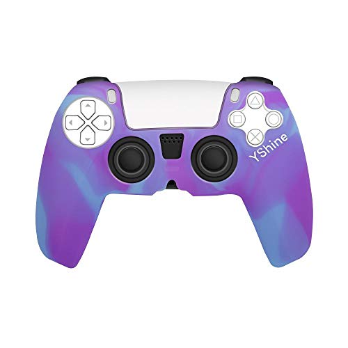 Silicone Controller Skin (1-Pack), YShine Anti-Slip Protector Case Compatible with PS5 Controller Skins Grip Cover for Ps5 Controller - Purple