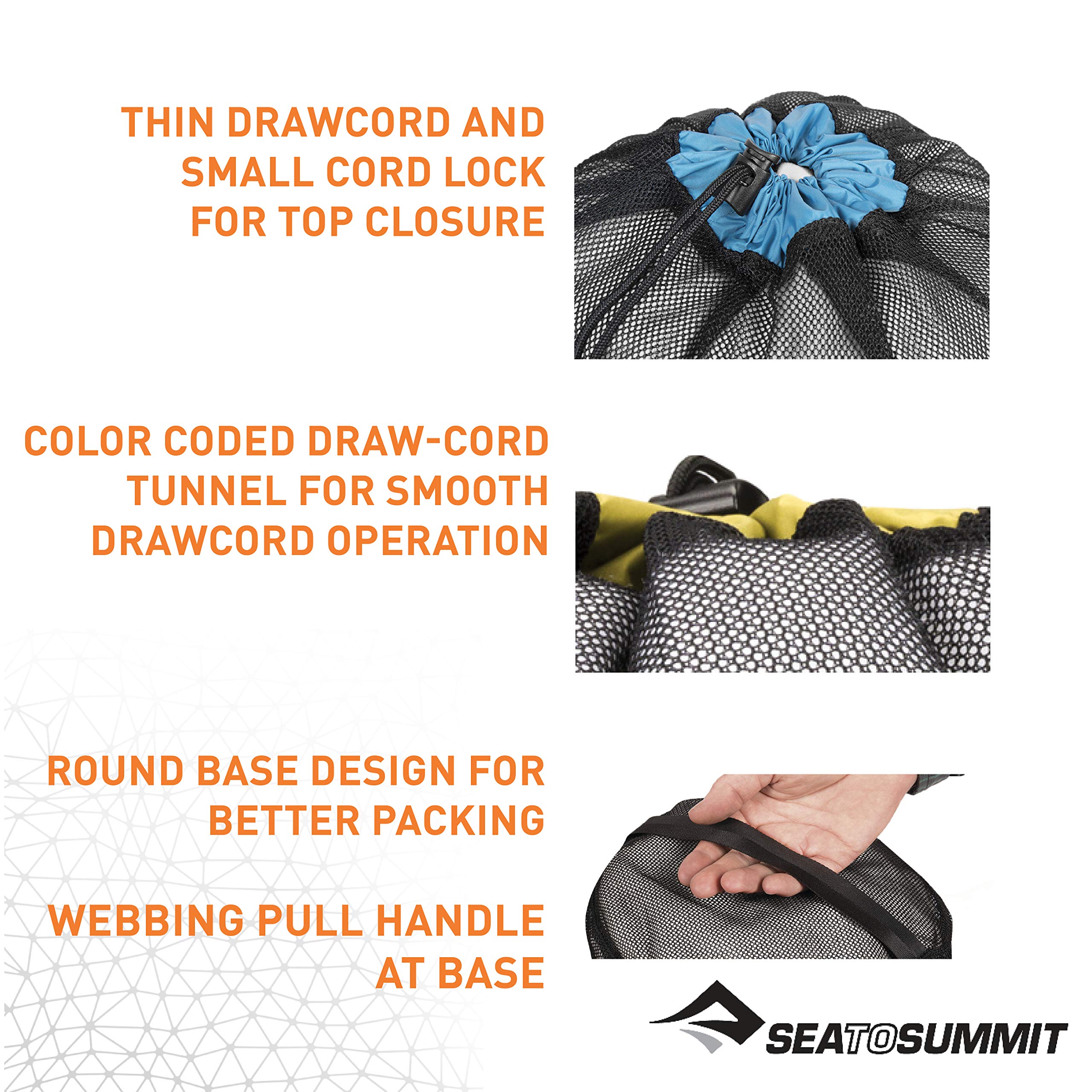 Sea to Summit Ultralight Mesh Stuff Sack 3-Piece Set, 2.5 Liter, 4 Liter, and 6.5 Liter