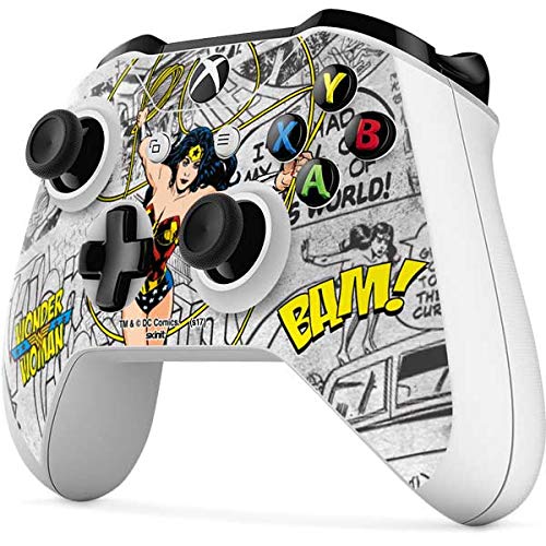 Skinit Decal Gaming Skin Compatible with Xbox One S Controller - Officially Licensed Warner Bros Wonder Woman Comic Design