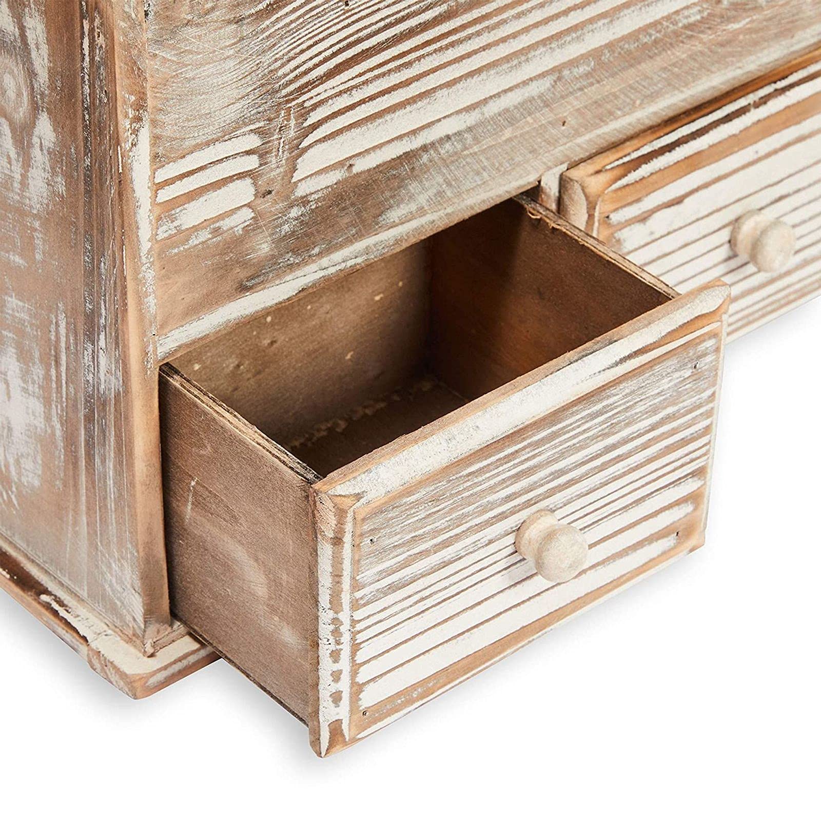 Wooden Makeup Organizer with 3 Drawers for Vanity, Cosmetic Storage for Brushes (15.5 x 9.5 in)
