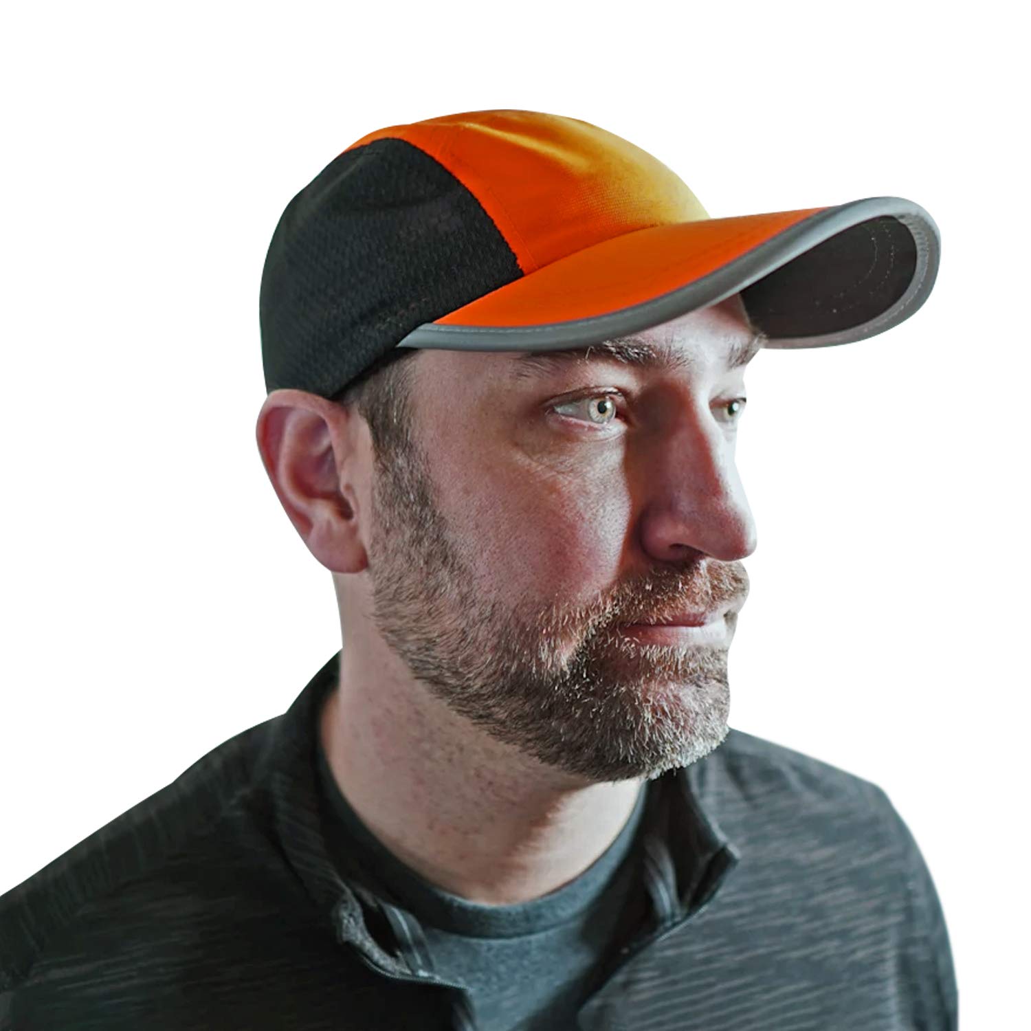 Reflective Running Hat 2pack for Men and Women Reflective Gear for Night Safety Great for Jogging, Sports and Outdoors | Mesh Panel for Breathability, Quick Dry, Lightweight, (Orange/Green)