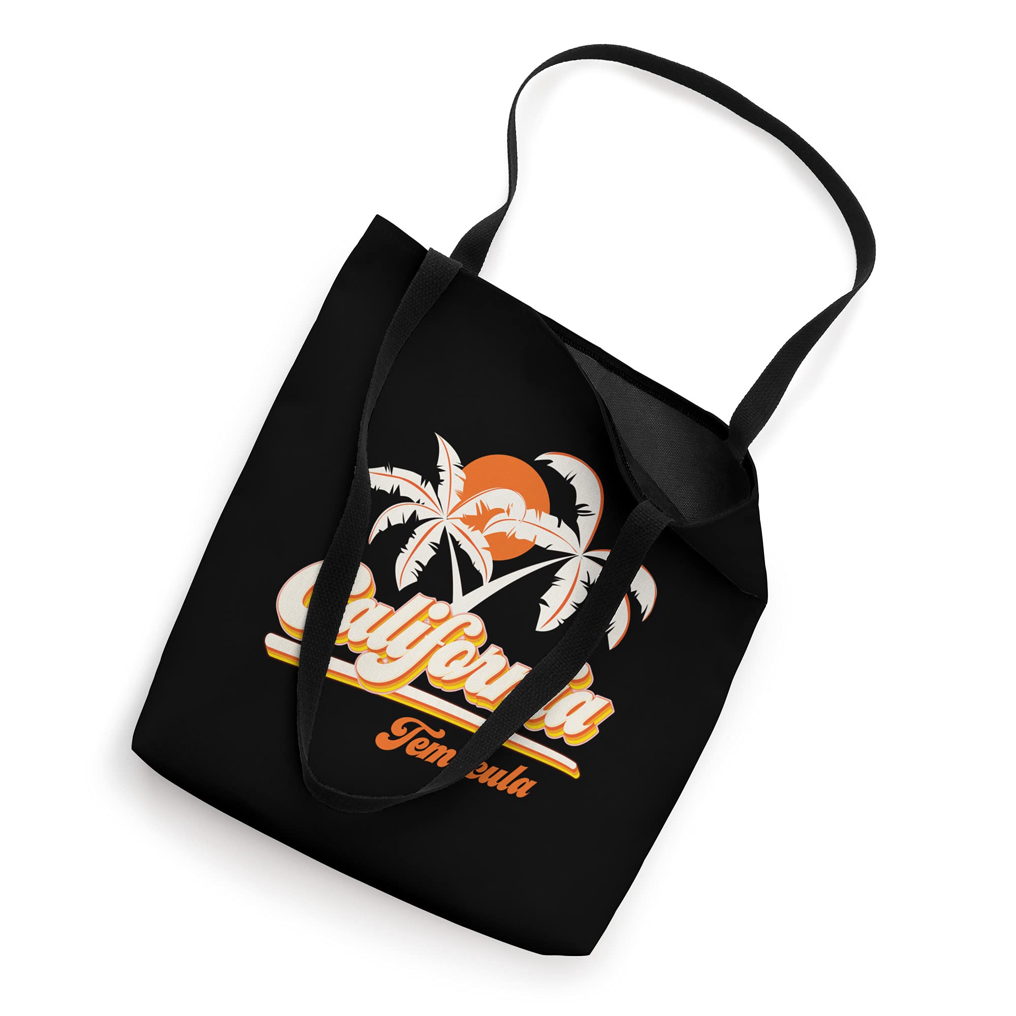 Temecula California Retro 70s Palm Trees Sunset Souvenir Tote Bag