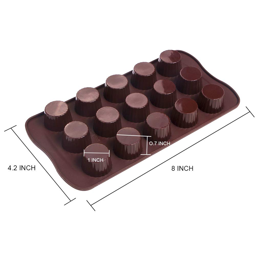 Webake Candy Molds Silicone Chocolate Molds, Baking Mold for Jello, Keto Fat Bombs and Peanut Butter Cup, Pack of 2