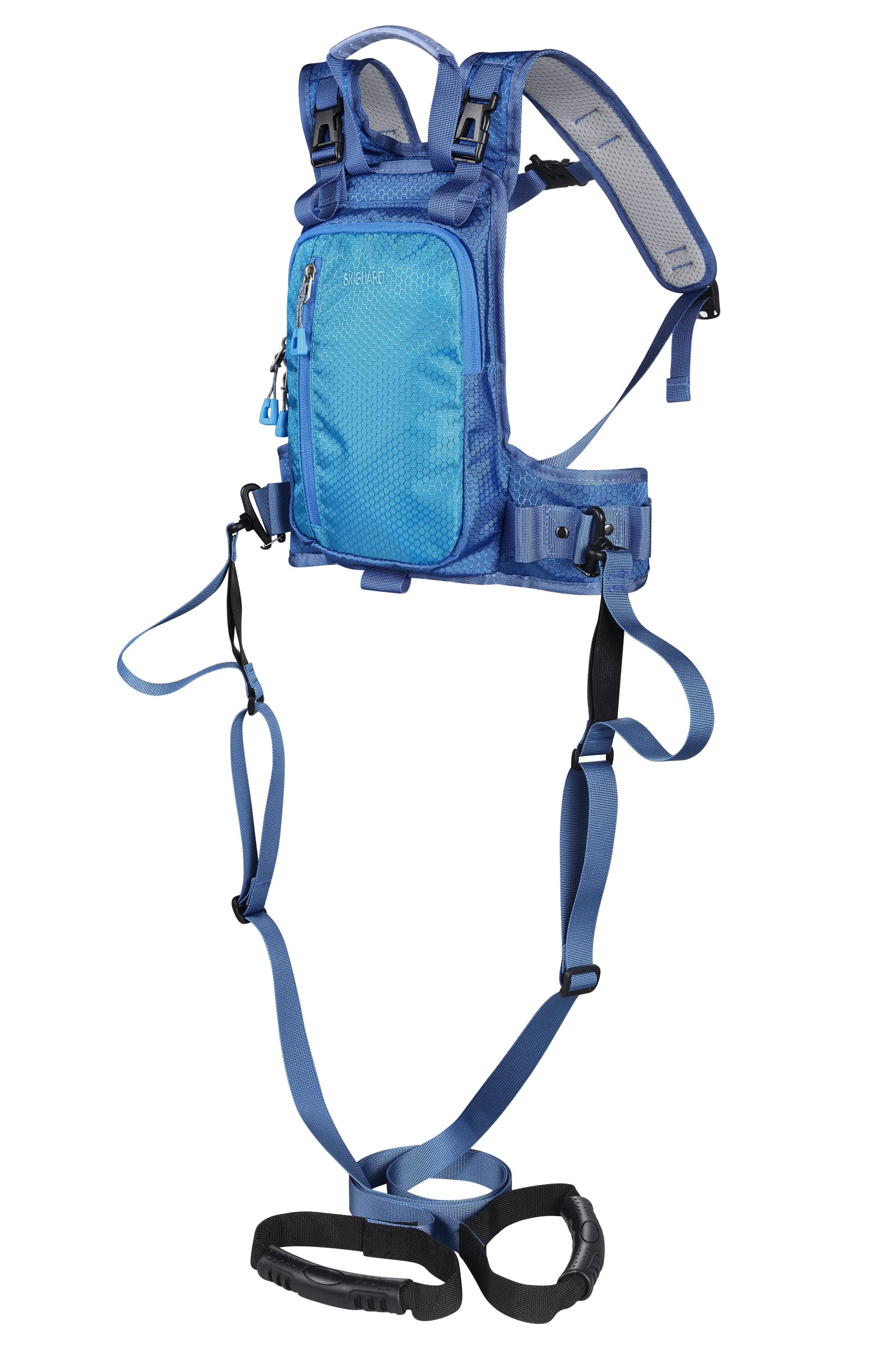 skiguard Ski Harness Trainer for Kids: Helping Toddler Learn to Ski with Support, Kids Ski Harness with Back Gripper Handle and Long Ski Leash, Child Ski Harness with Backpack for Age 2¡§C8
